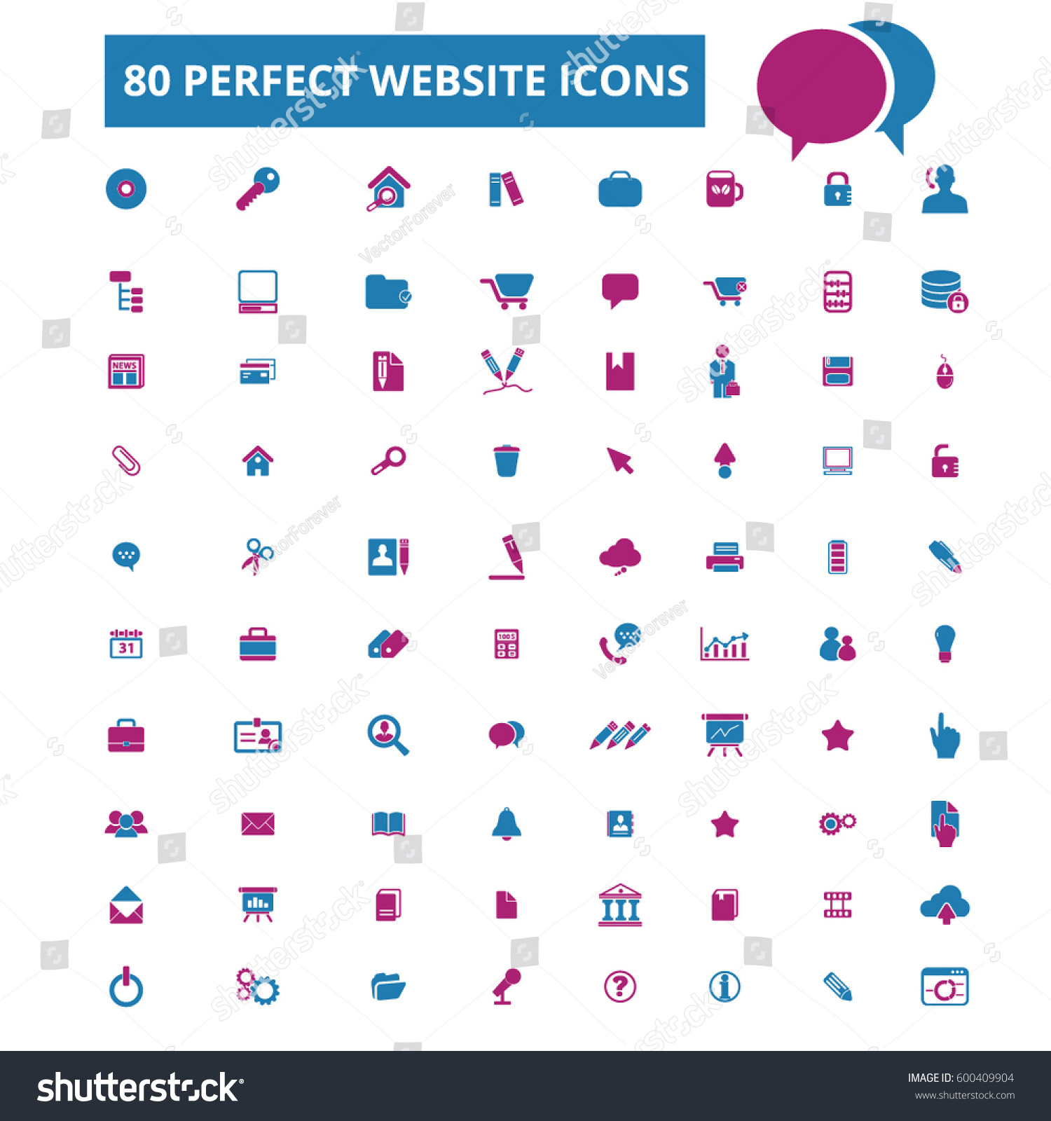 Perfect Website Icons Stock Vector (Royalty Free) 600409904 | Shutterstock