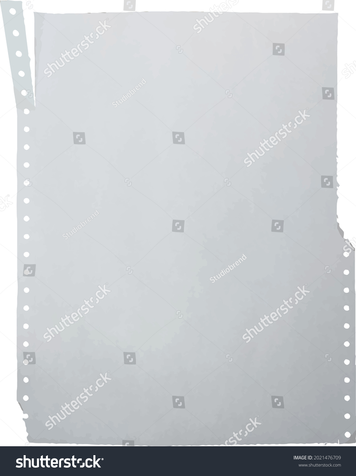 Perforated Paper Old Printer Stock Vector (Royalty Free) 2021476709