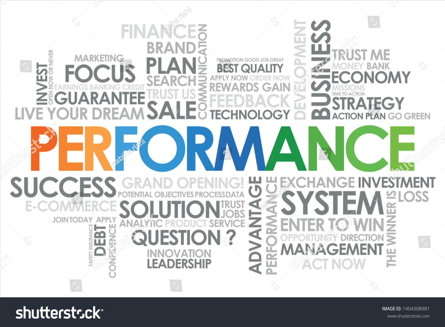Performance Word Cloud White Background Stock Vector (Royalty Free ...