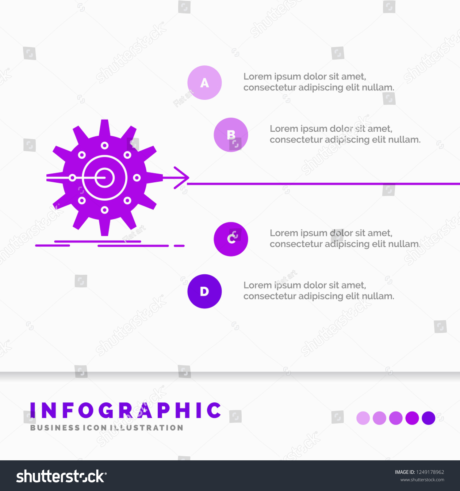 Performance Progress Work Setting Gear Infographics Stock Vector ...