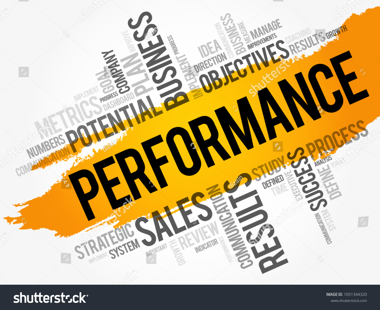 Performance Word Cloud Collage Business Concept Stock Vector (Royalty ...