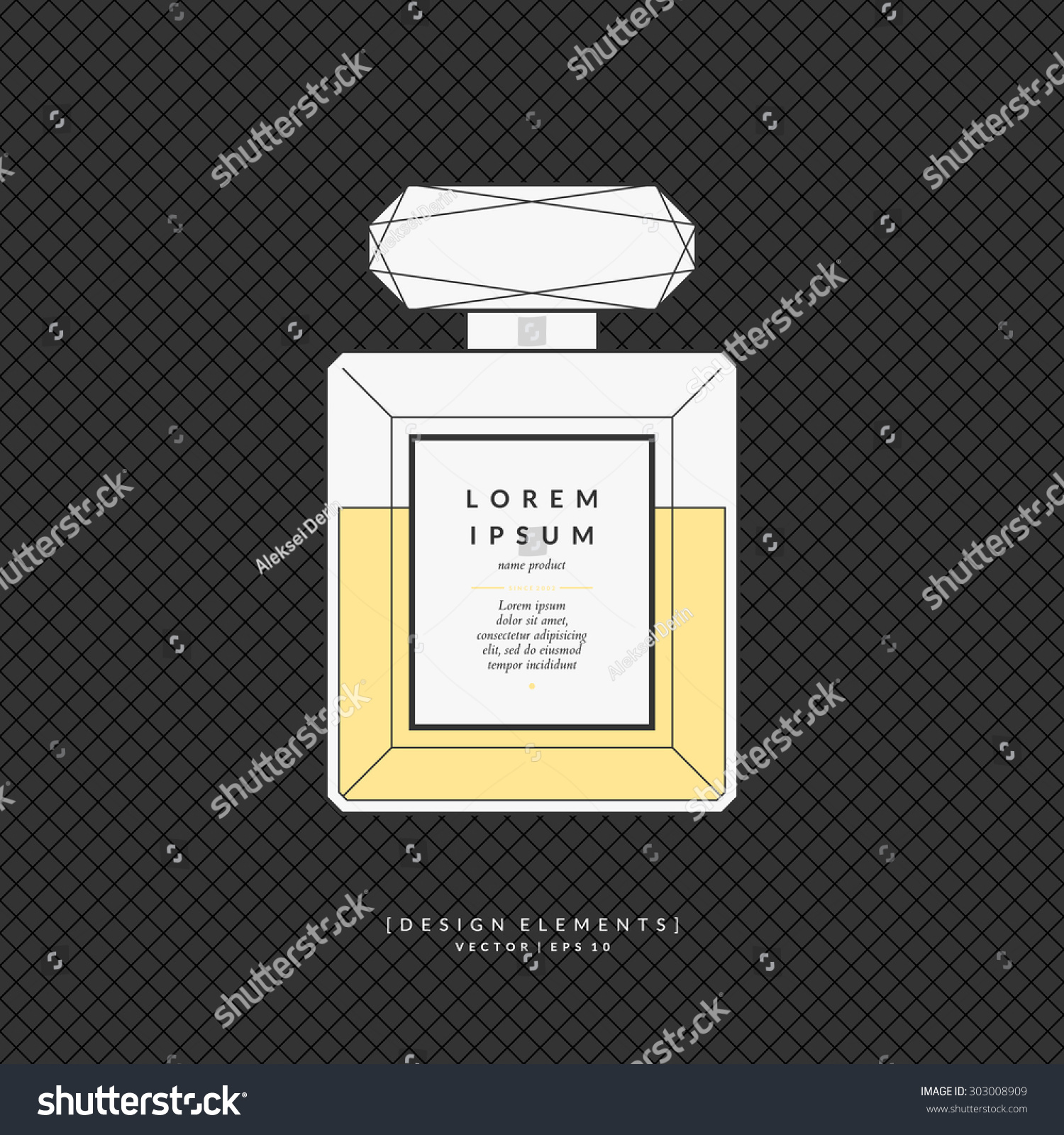 Vektor Stok Botol parfum. Elemen untuk desain, kartu, (Tanpa Royalti ...