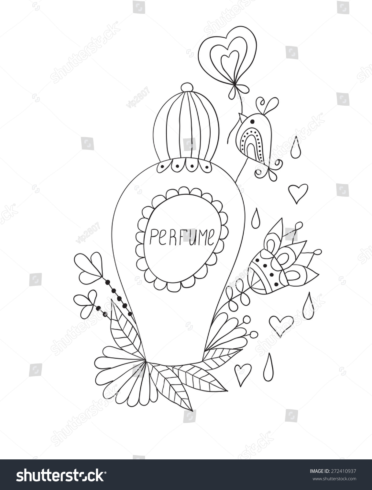 Perfume Bottle Flower Patterns Stock Vector (Royalty Free) 272410937