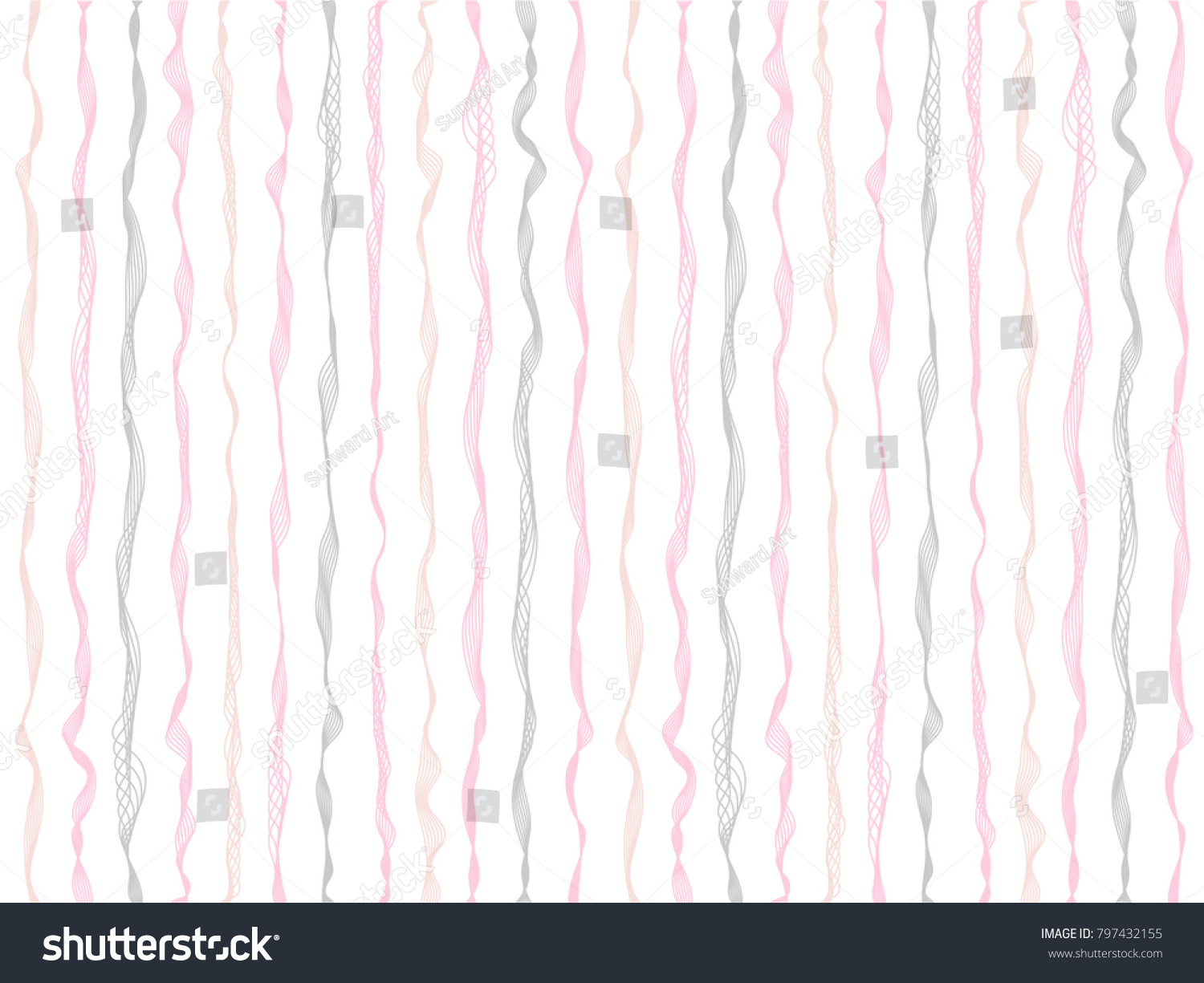 Periodic Curved Stripes Vertical Lines Vector Stock Vector (Royalty ...