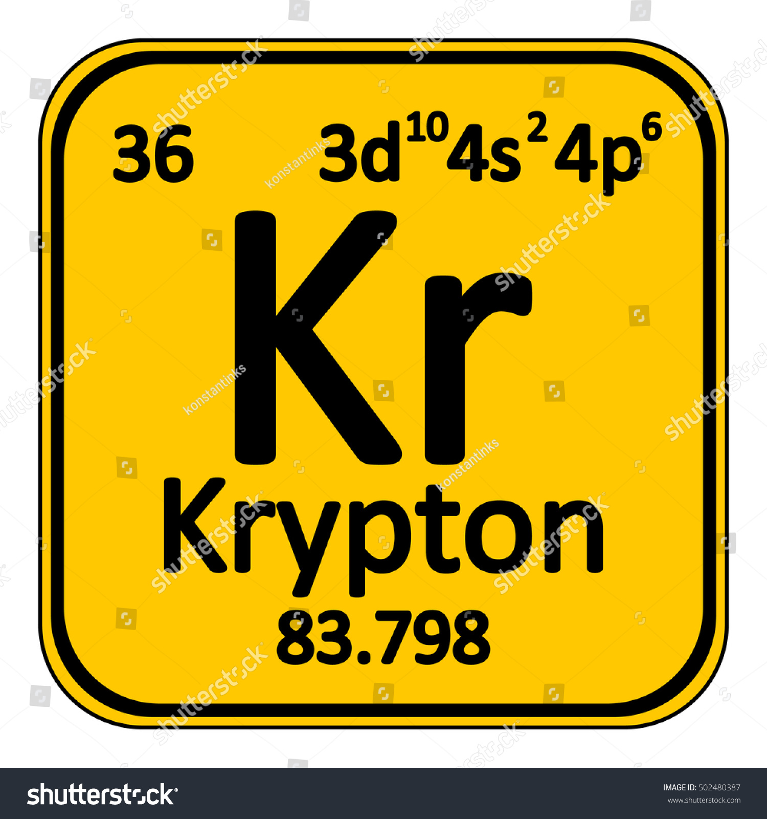 Vektor Stok Periodic Table Element Krypton Icon On (Tanpa Royalti ...