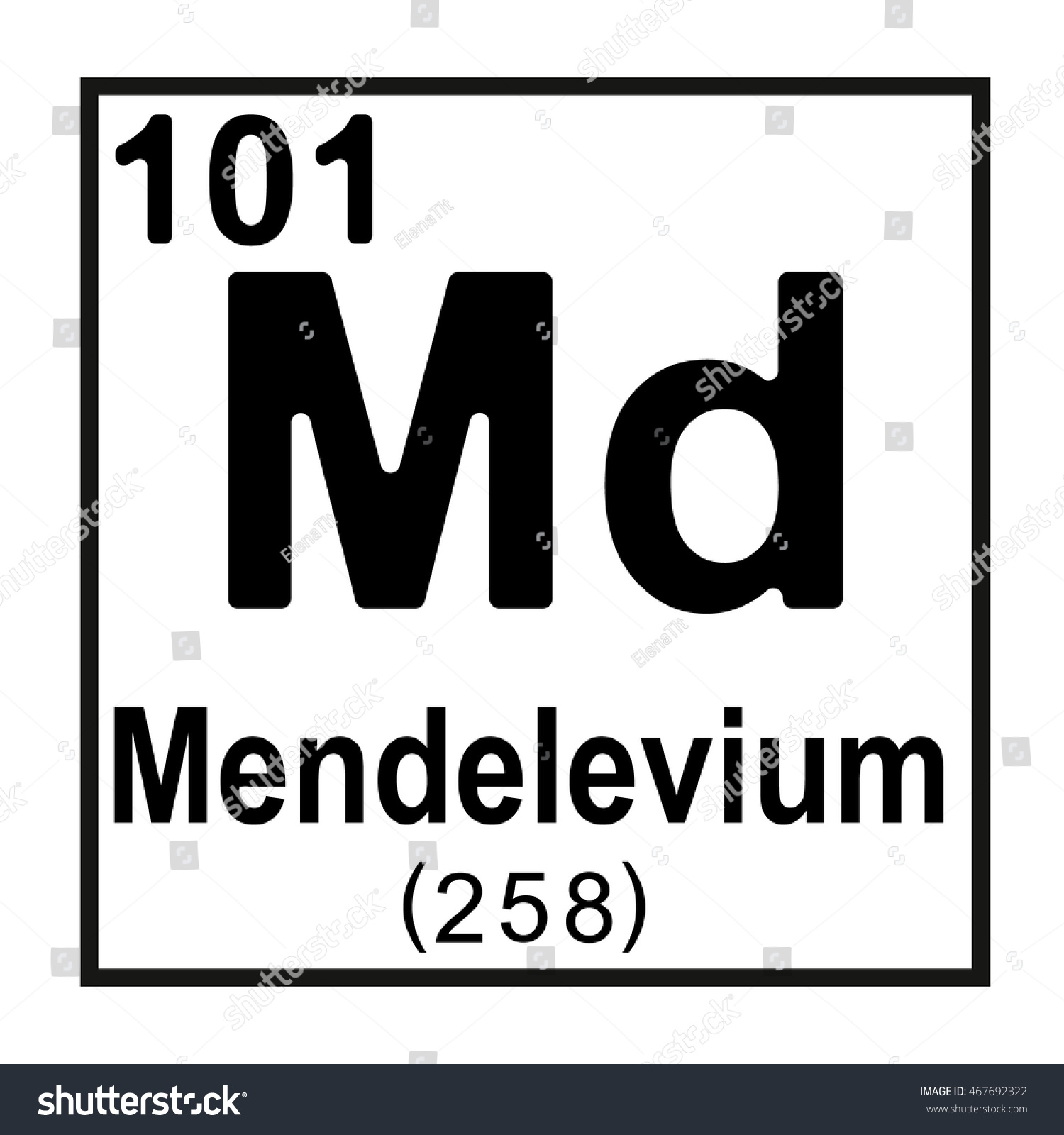 Periodic Table Element Mendelevium Stock Vector (Royalty Free) 467692322