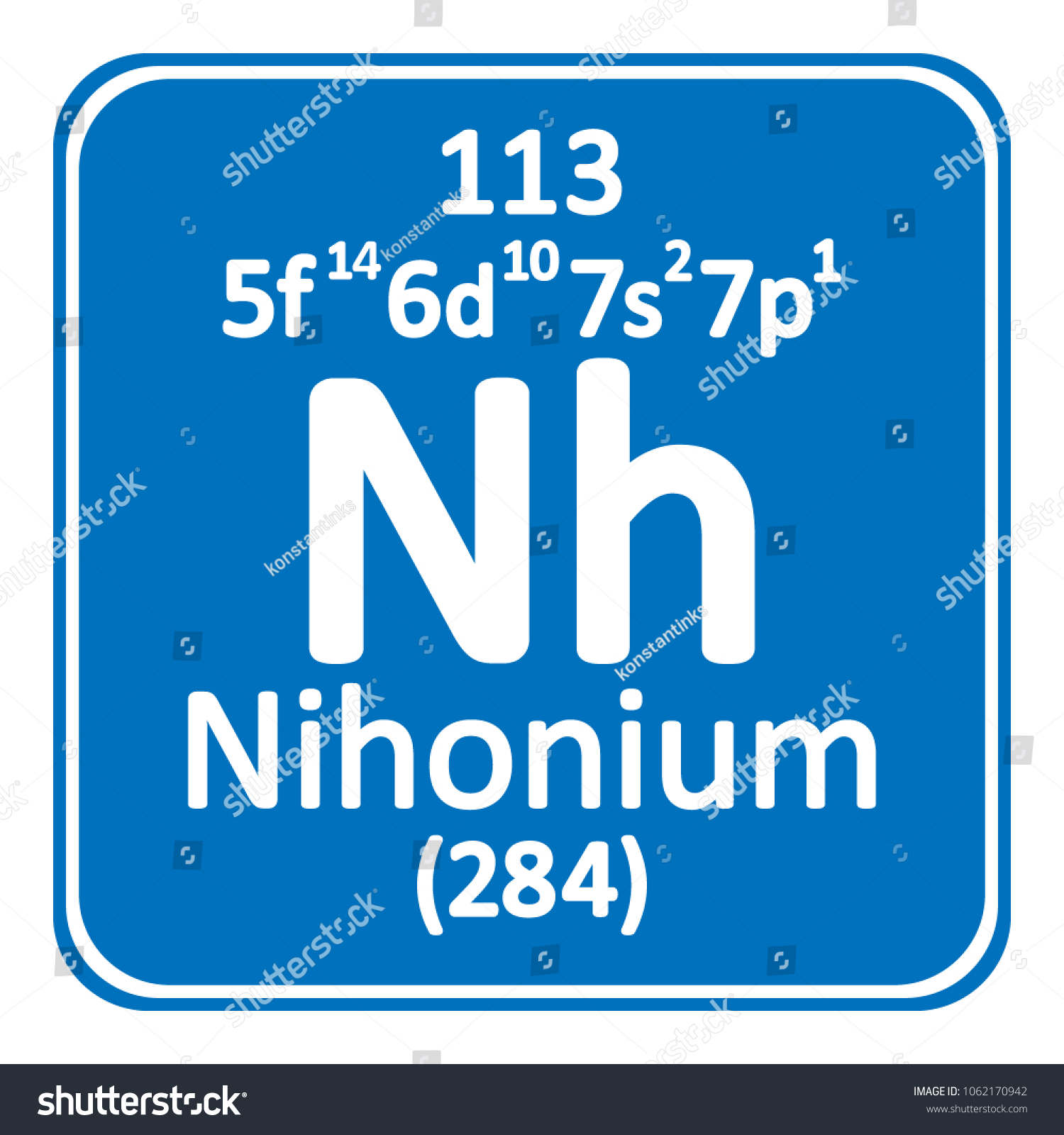 Periodic Table Element Nihonium Icon On Stock Vector (Royalty Free ...