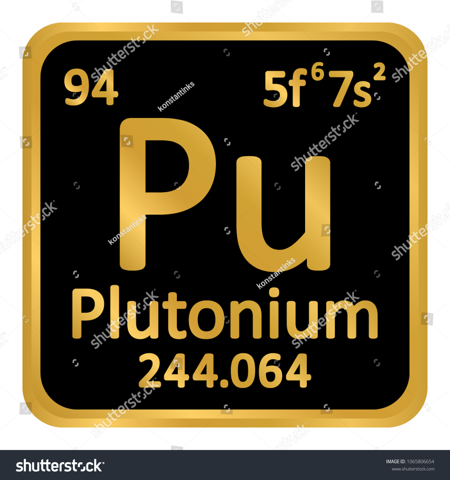 Periodic Table Element Plutonium Icon On Stock Vector (Royalty Free ...