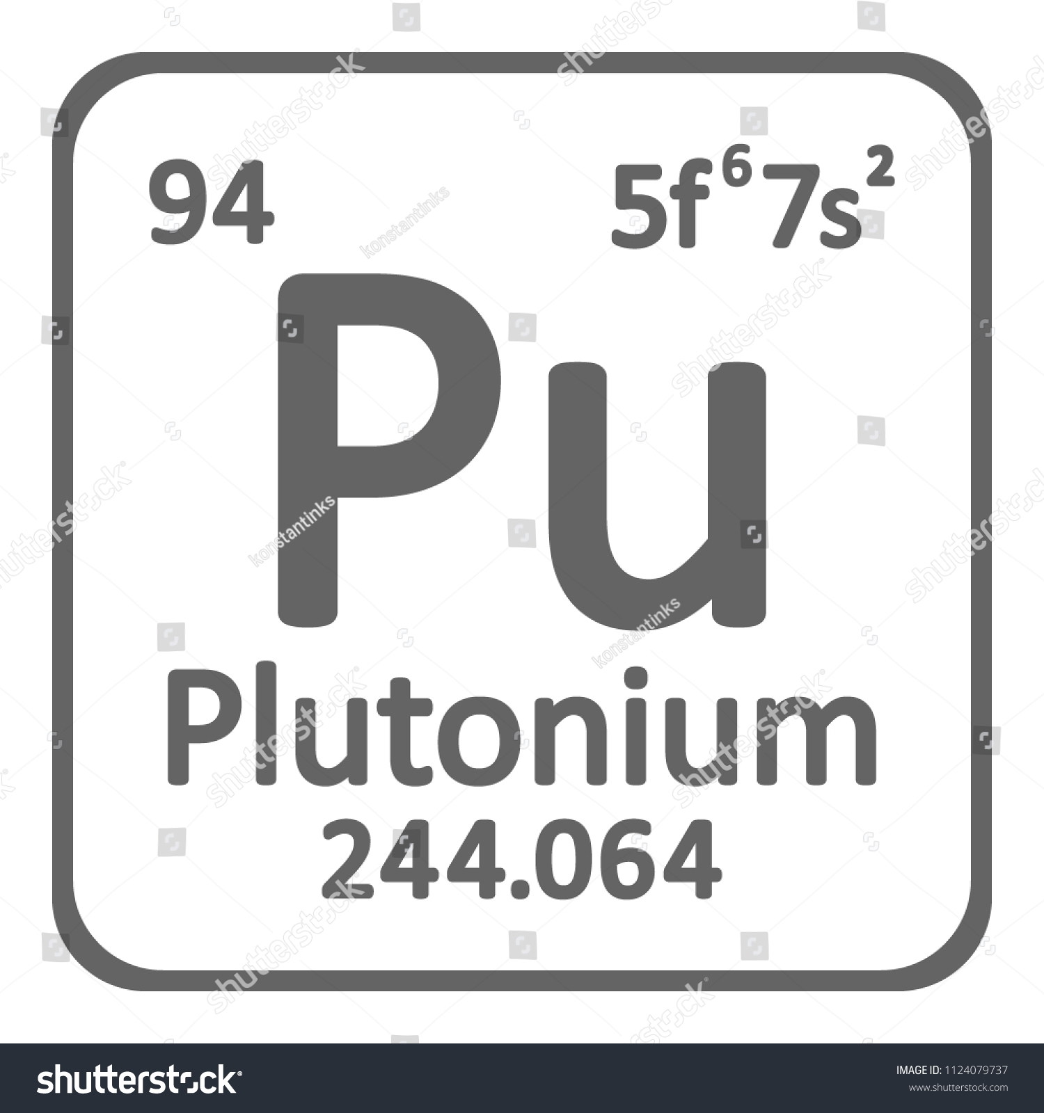 Vektor Stok Periodic Table Element Plutonium Icon On (Tanpa Royalti ...