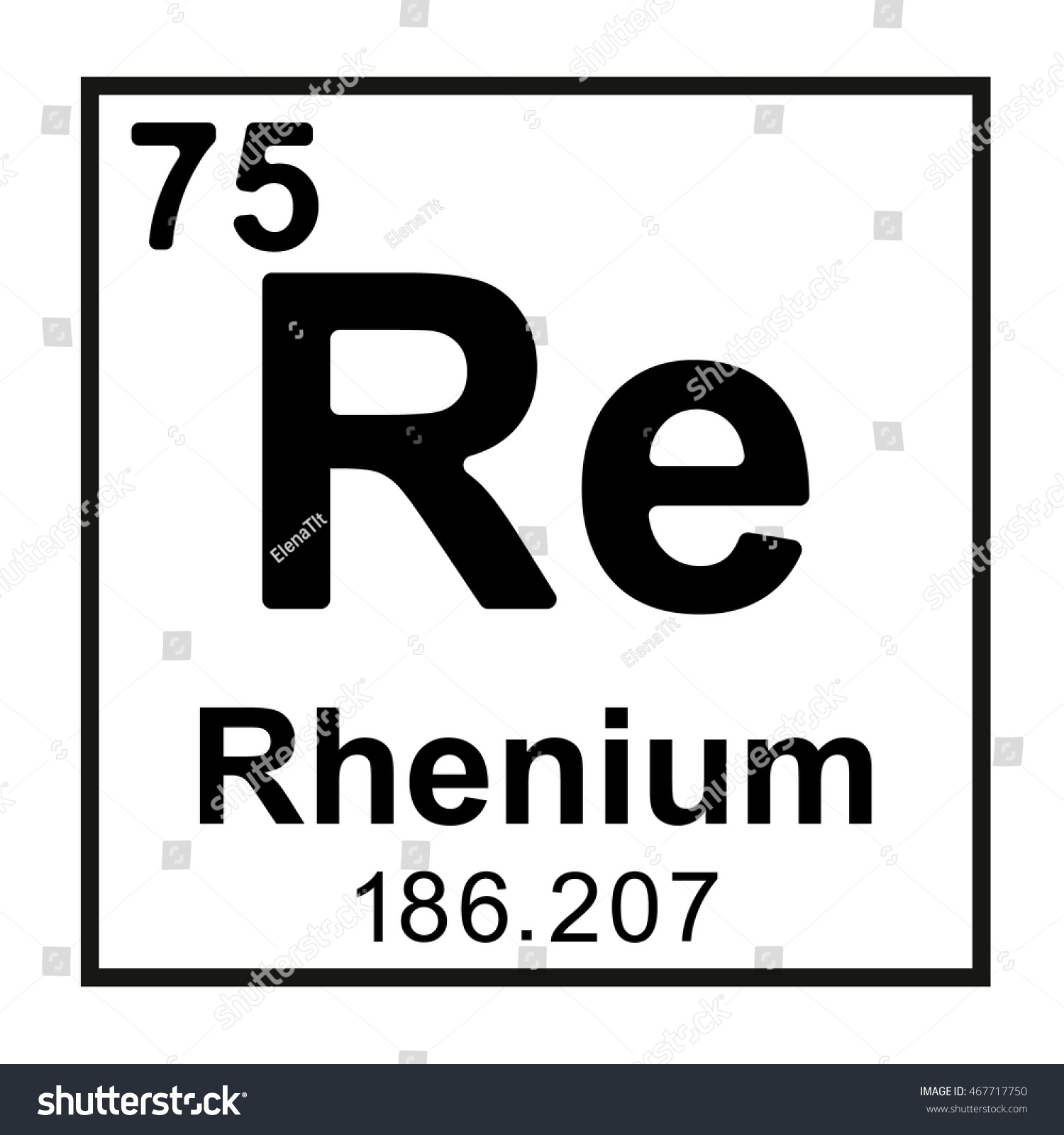 Periodic Table Element Rhenium Stock Vector (Royalty Free) 467717750 ...