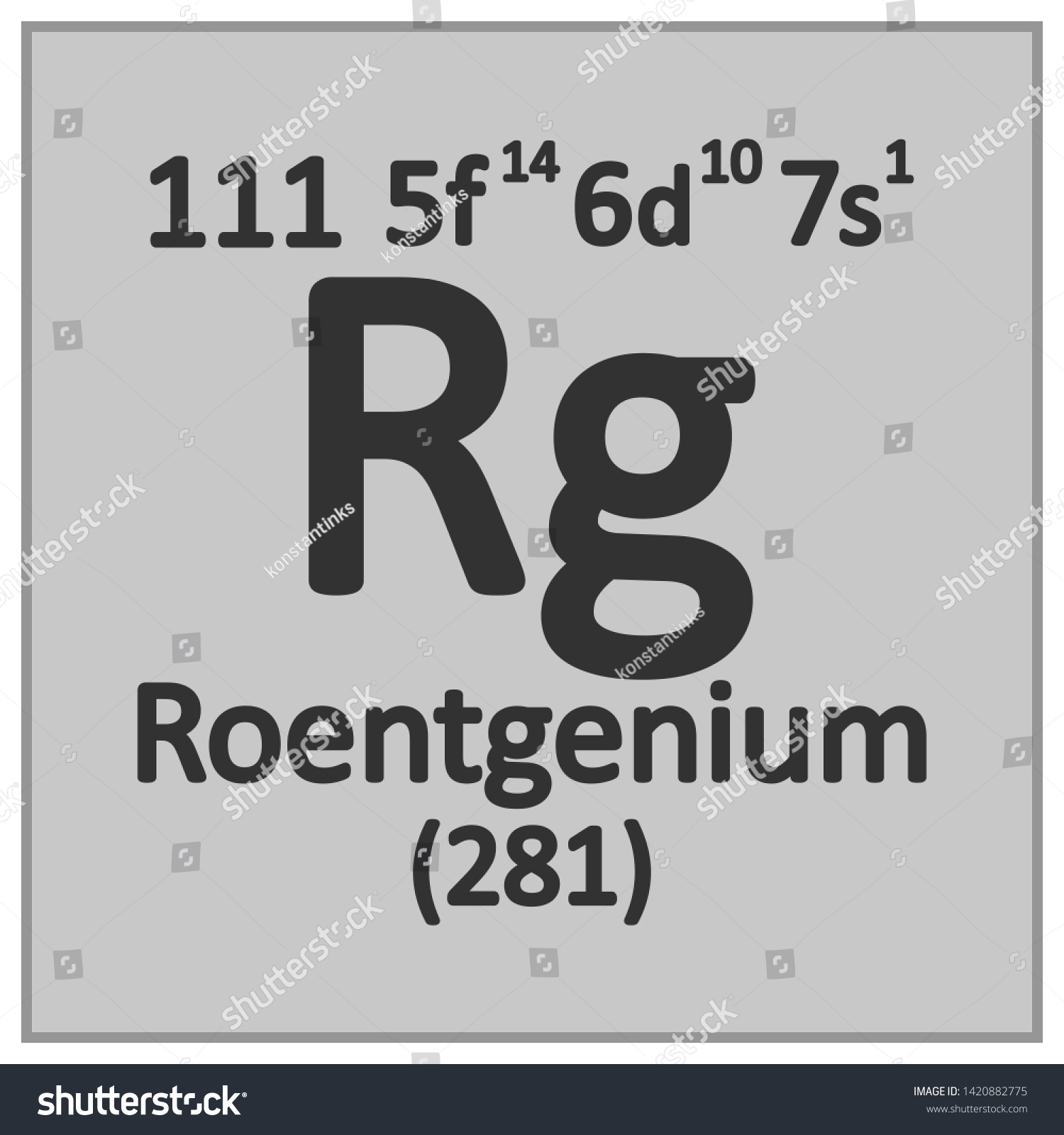 Periodic Table Element Roentgenium Icon Vector Stock Vector (Royalty ...