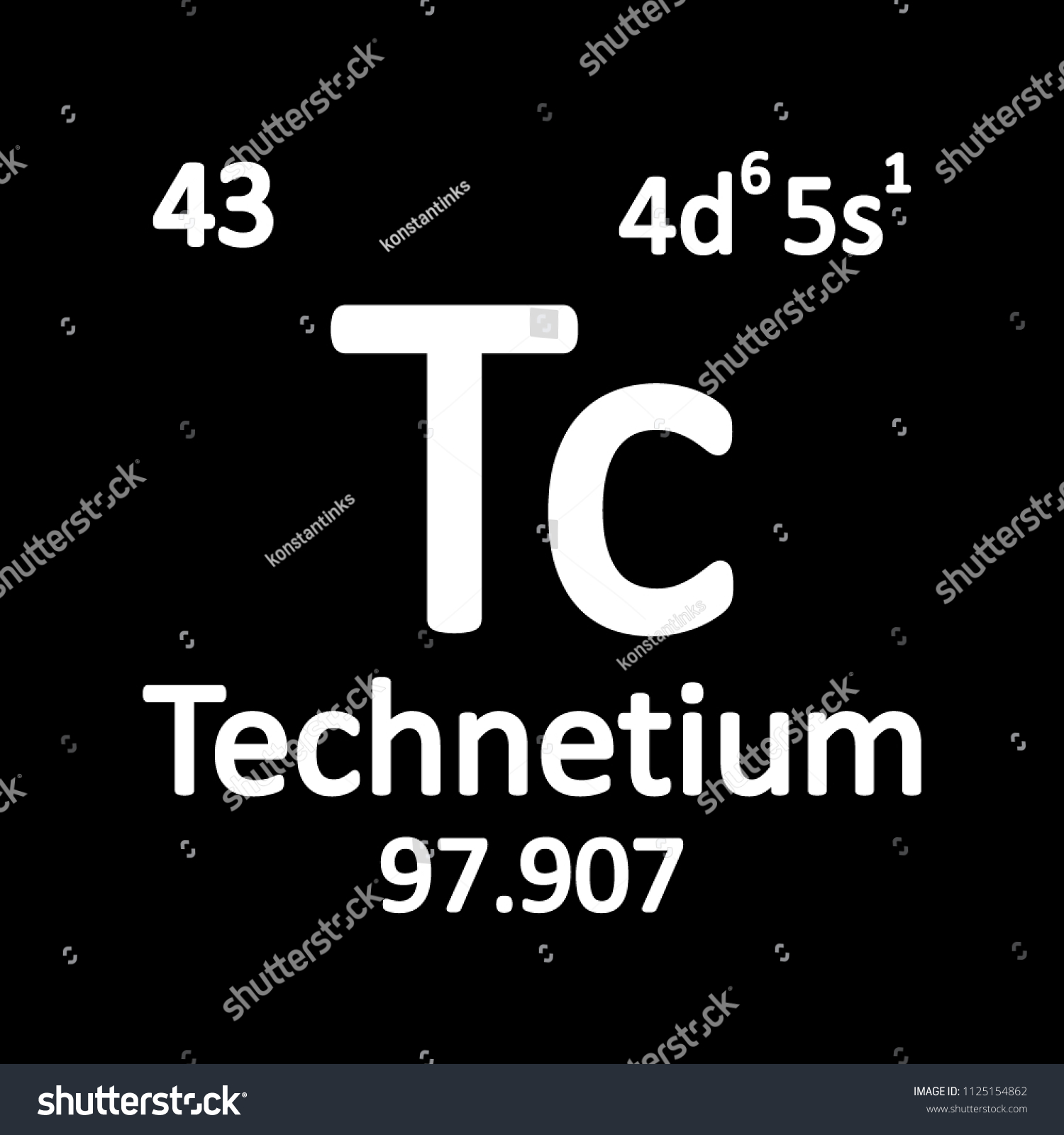 Periodic Table Element Technetium Icon On: เวกเตอร์สต็อก (ปลอดค่า ...