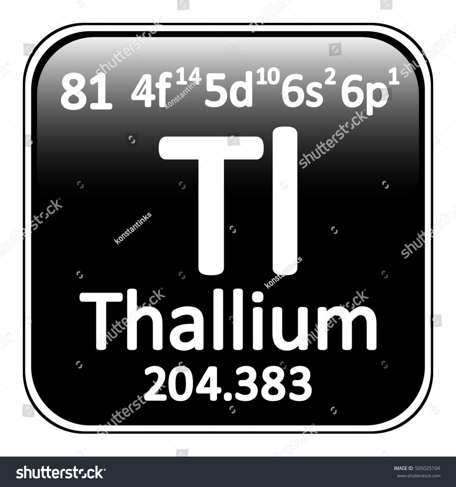 Periodic Table Element Thallium Icon On 库存矢量图（免版税）505025104 | Shutterstock