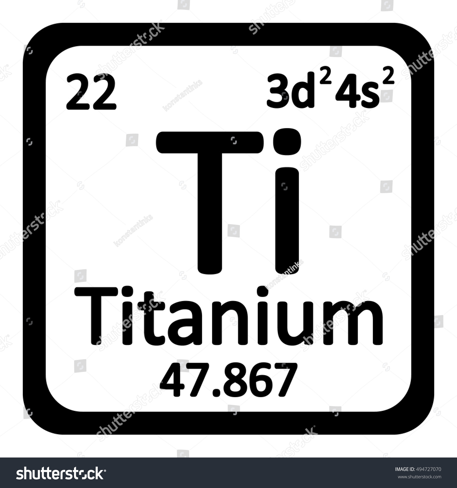 Periodic Table Element Titanium Icon On: เวกเตอร์สต็อก (ปลอดค่า ...