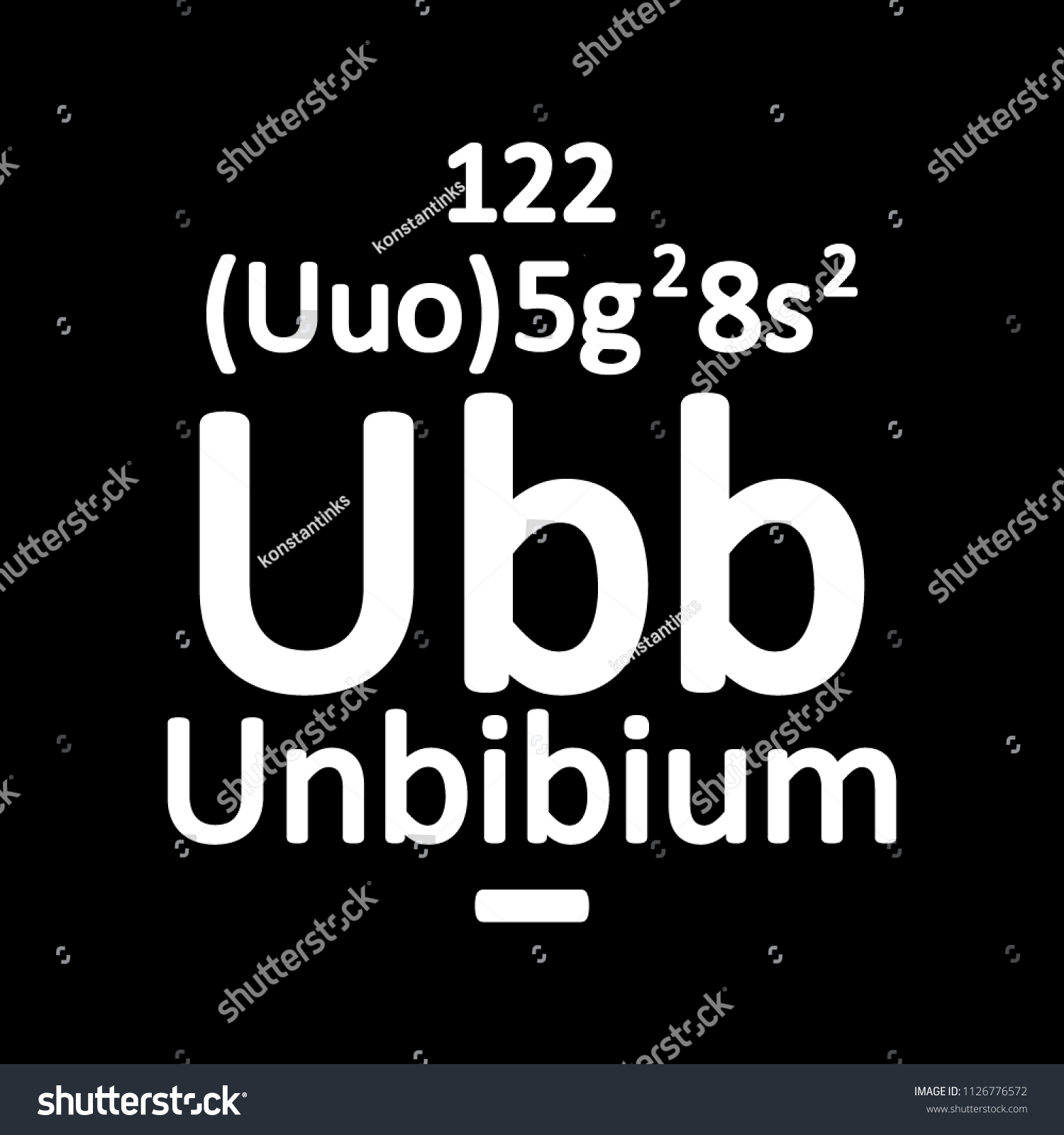 Periodic Table Element Unbinilium Icon Vector: vector de stock (libre ...