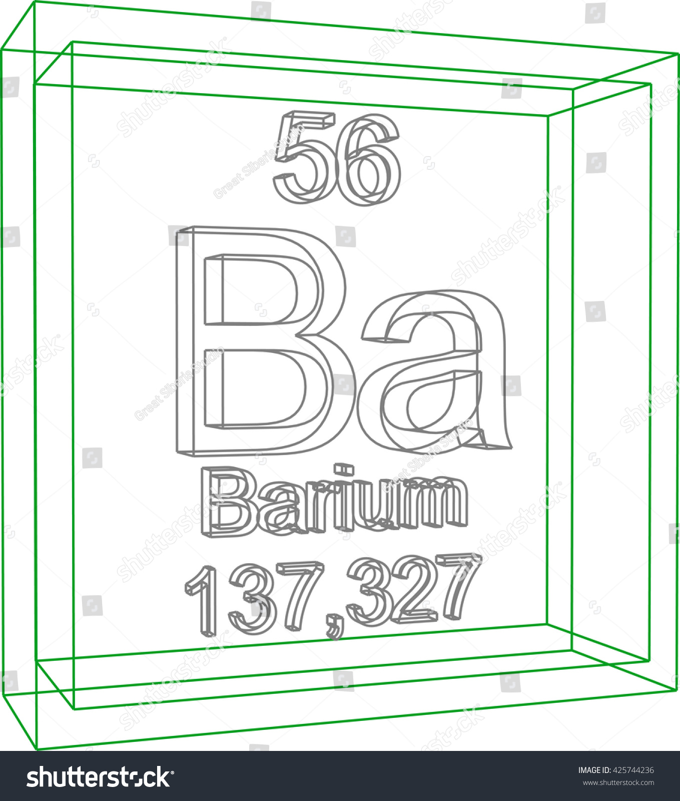 Vektor Stok Periodic Table Elements Barium (Tanpa Royalti) 425744236 ...