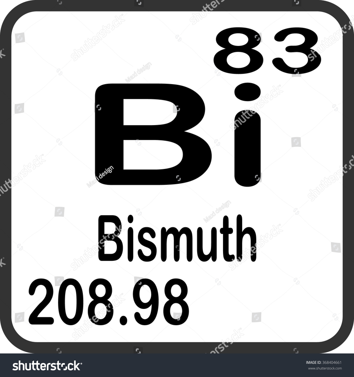 Periodic Table Elements Bismuth Stock Vector (Royalty Free) 368404661 ...