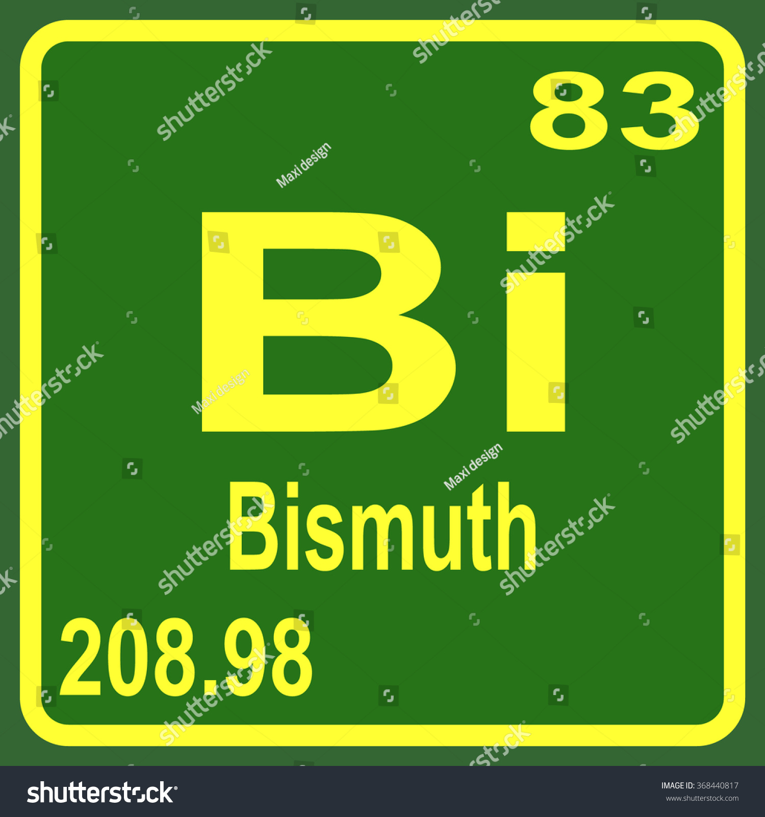 Vektor Stok Periodic Table Elements Bismuth (Tanpa Royalti) 368440817 ...