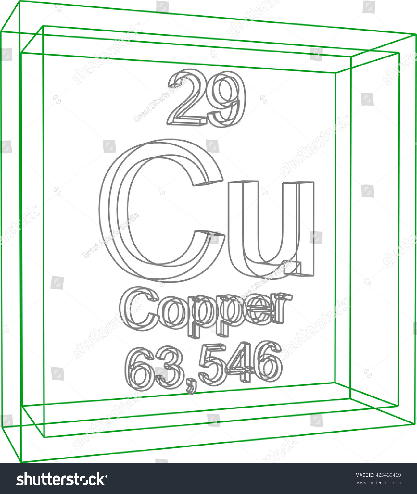 Periodic Table Elements Copper 스톡 벡터(로열티 프리) 425439469 | Shutterstock
