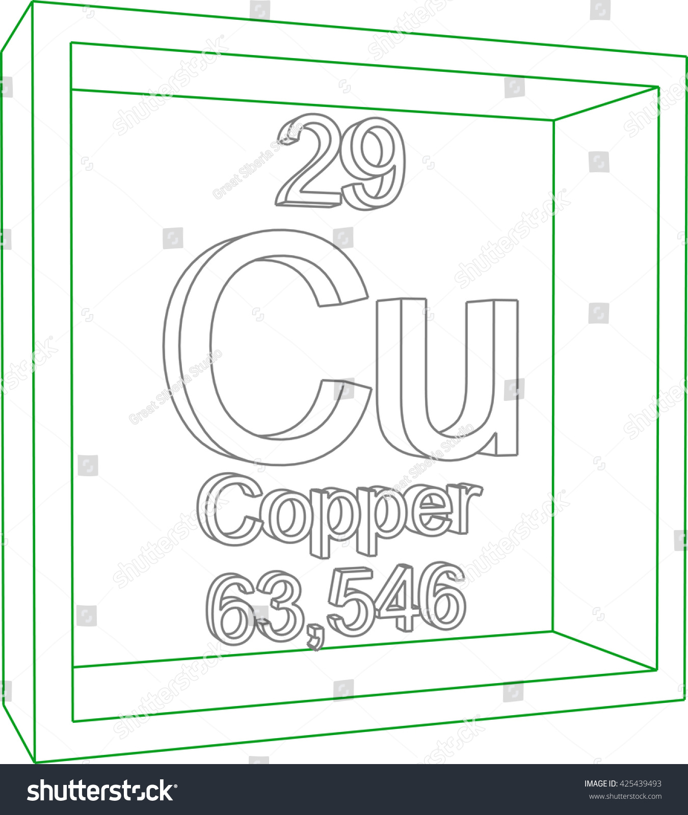 Periodic Table Elements Copper Stock Vector (Royalty Free) 425439493 ...