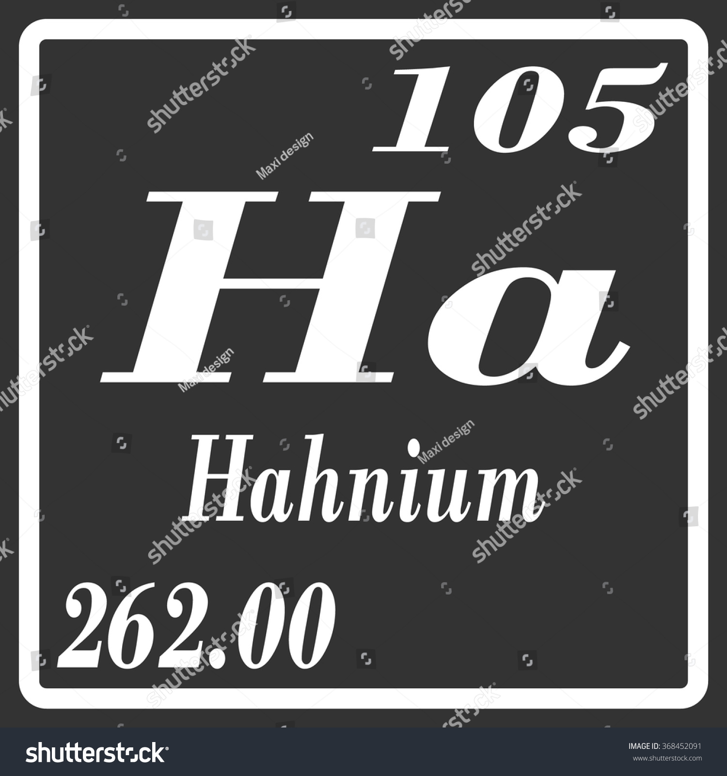 Periodic Table Elements Hahnium: vector de stock (libre de regalías ...