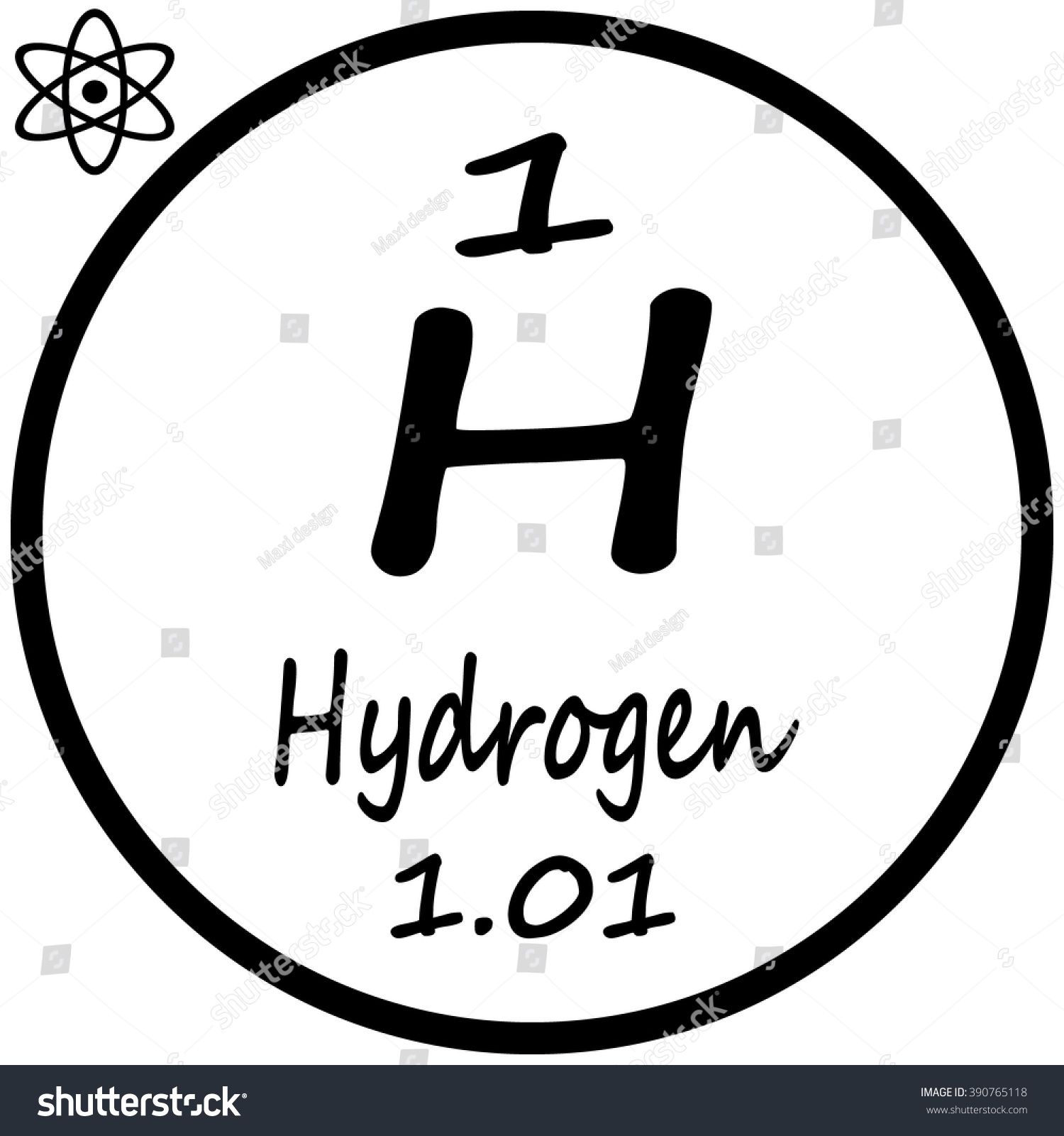 Vektor Stok Periodic Table Elements Hydrogen (Tanpa Royalti) 390765118 ...
