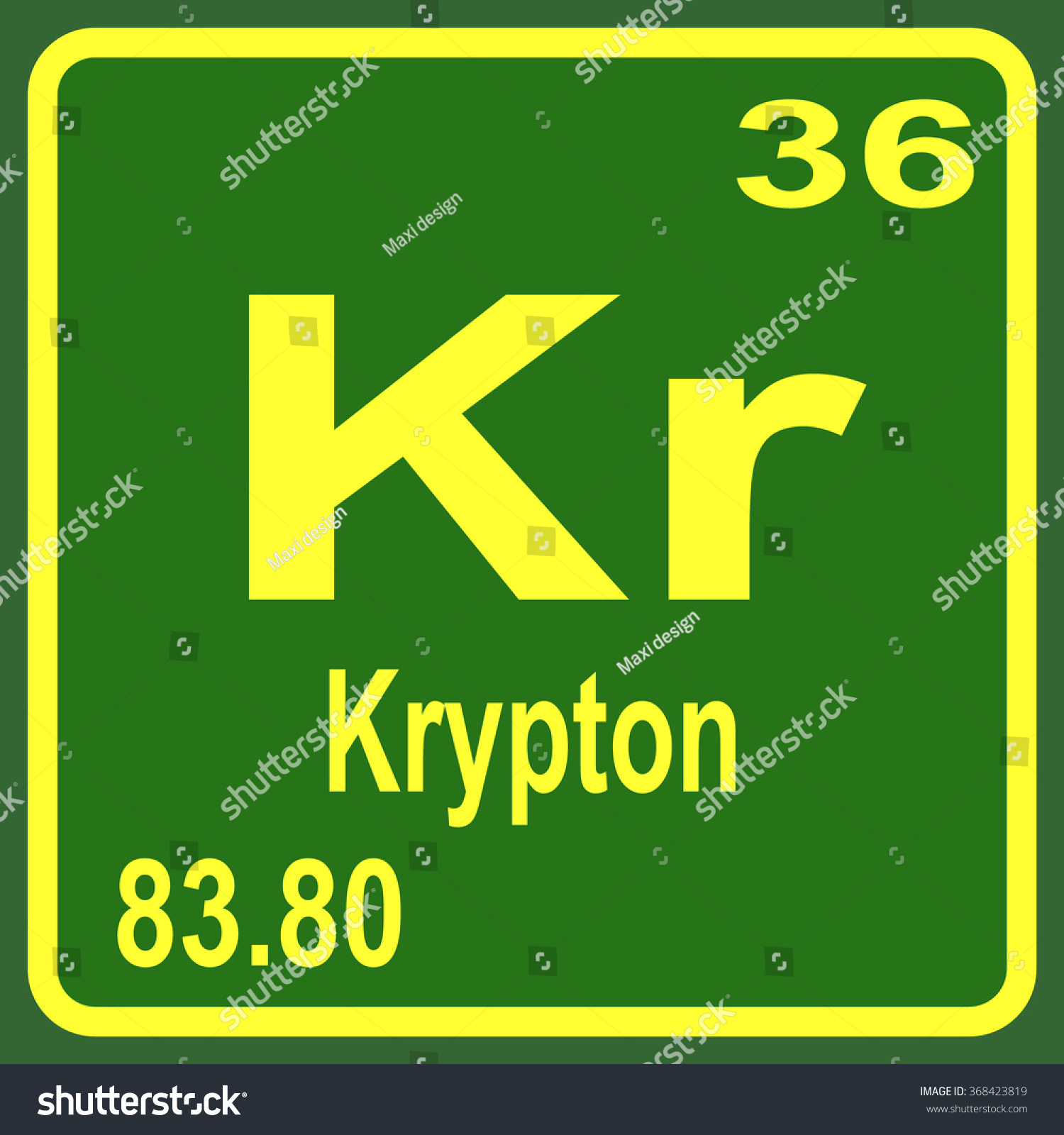 Periodic Table Elements Krypton Stock Vector (Royalty Free) 368423819 ...