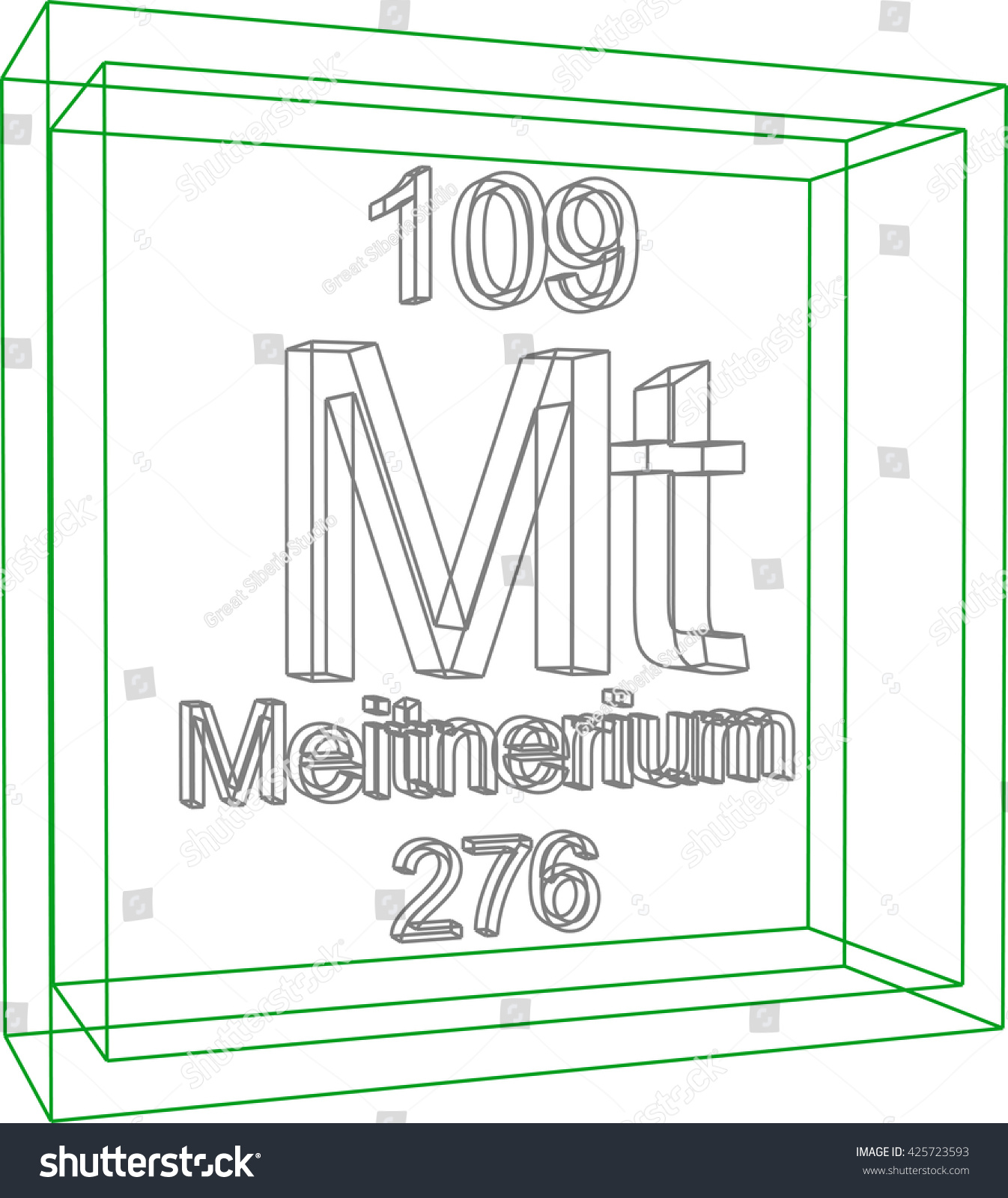 Vektor Stok Periodic Table Elements Meitnerium (Tanpa Royalti ...