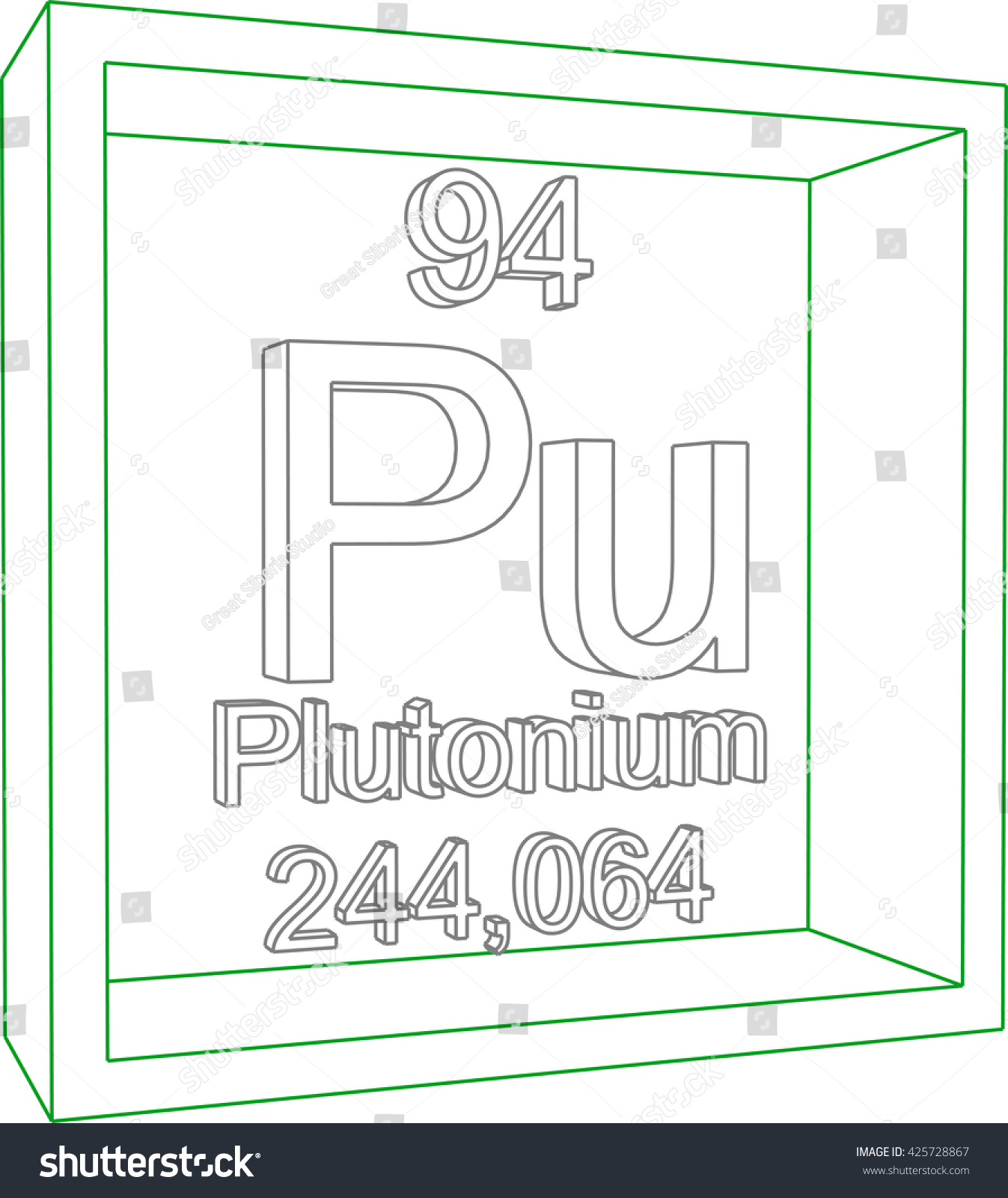 Periodic Table Elements Plutonium: เวกเตอร์สต็อก (ปลอดค่าลิขสิทธิ์ ...