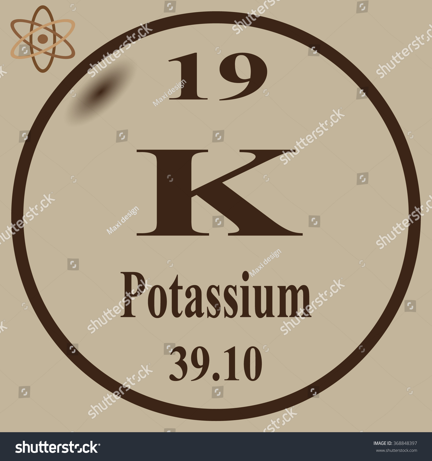 Periodic Table Elements Potassium Stock Vector (Royalty Free) 368848397