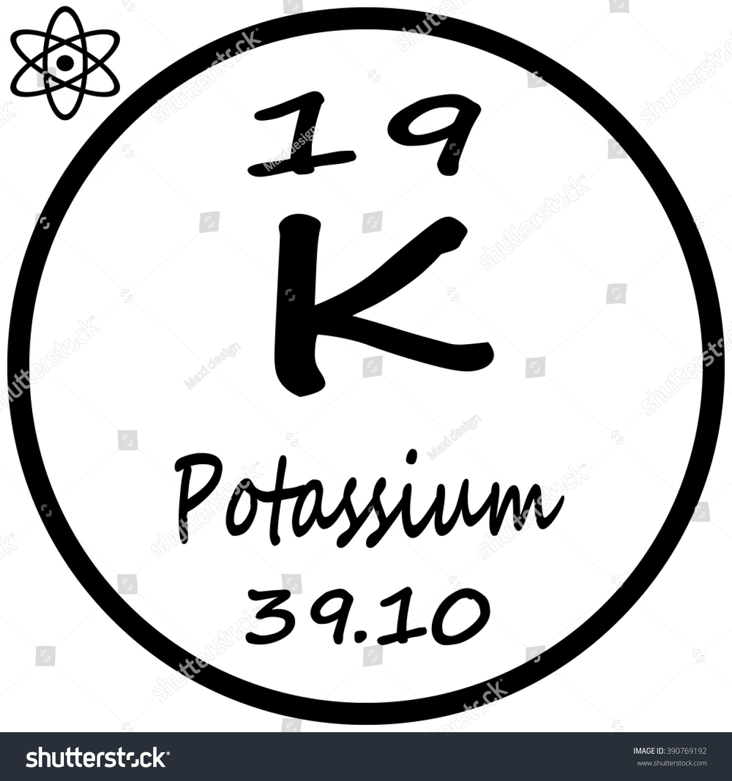 Periodic Table Elements Potassium: vector de stock (libre de regalías ...