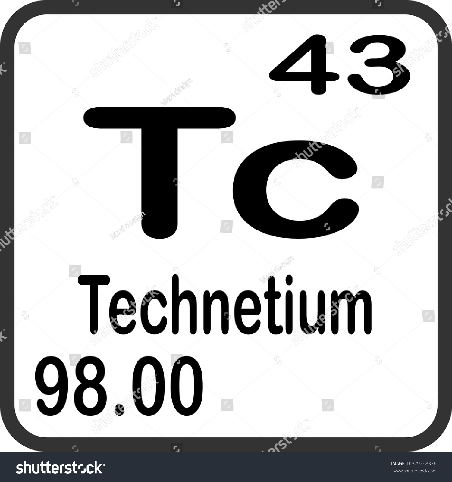Vektor Stok Periodic Table Elements Technetium (Tanpa Royalti ...