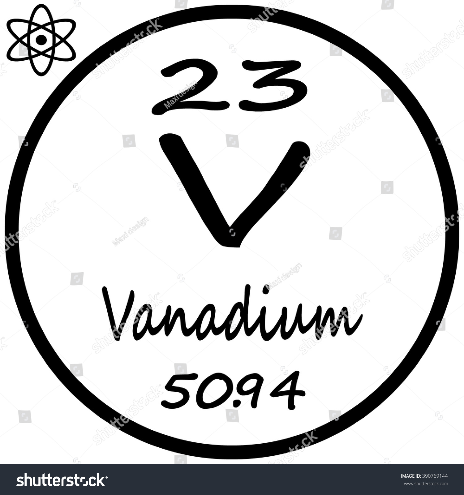 Periodic Table Elements Vanadium Stock Vector (Royalty Free) 390769144