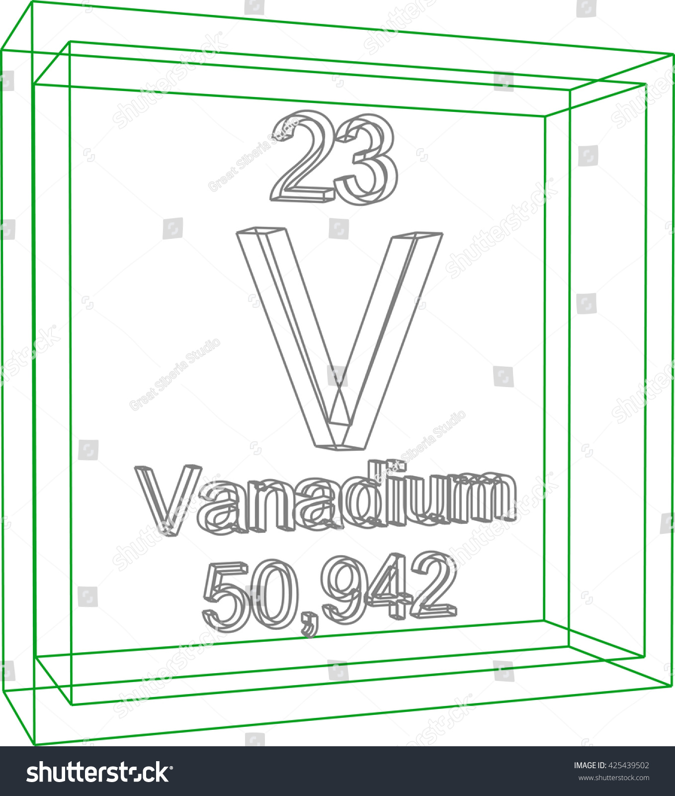 Periodic Table Elements Vanadium Stock Vector (Royalty Free) 425439502