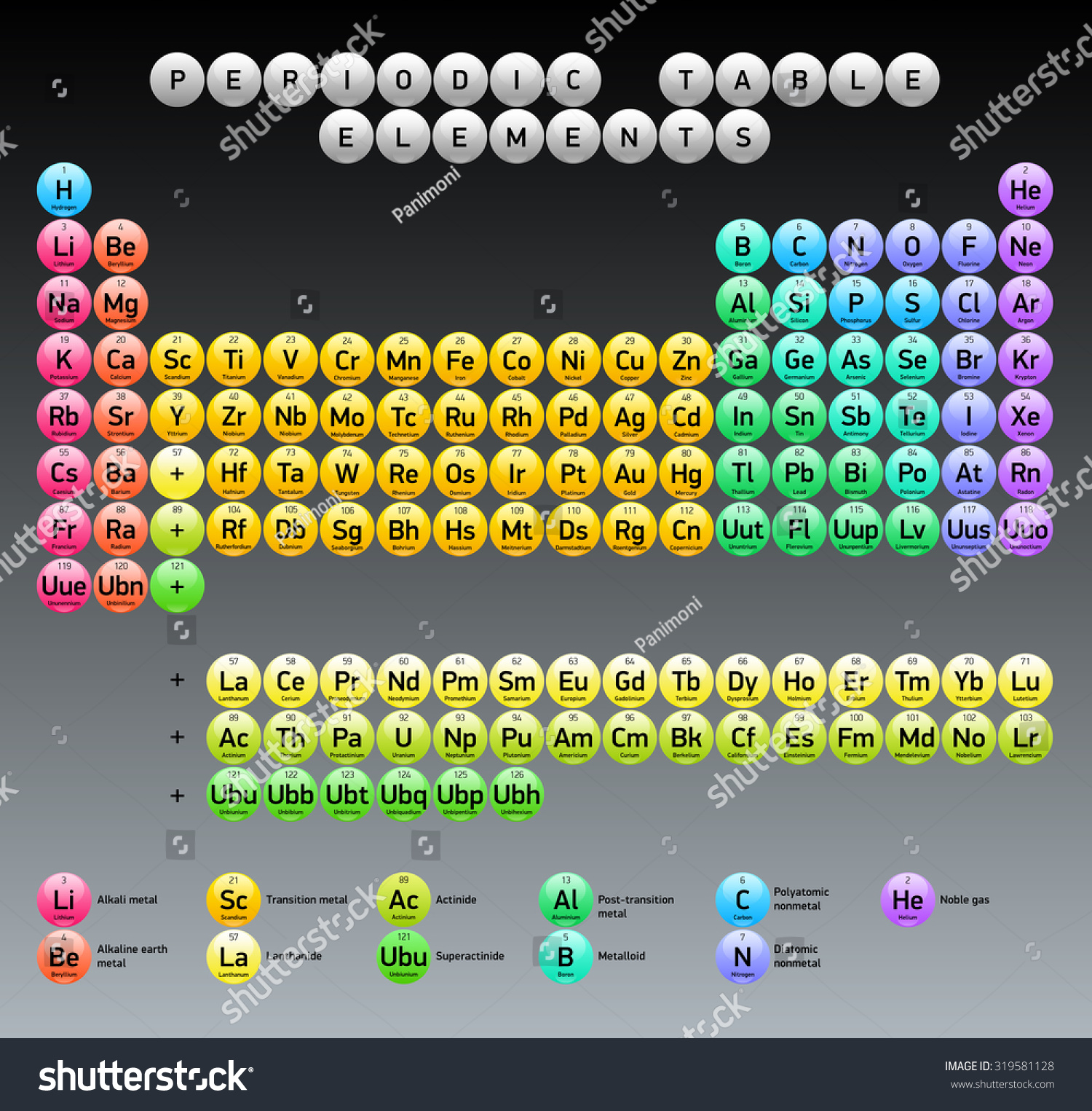 Periodic Table Elements Vector Design Extended Stock Vector (Royalty ...