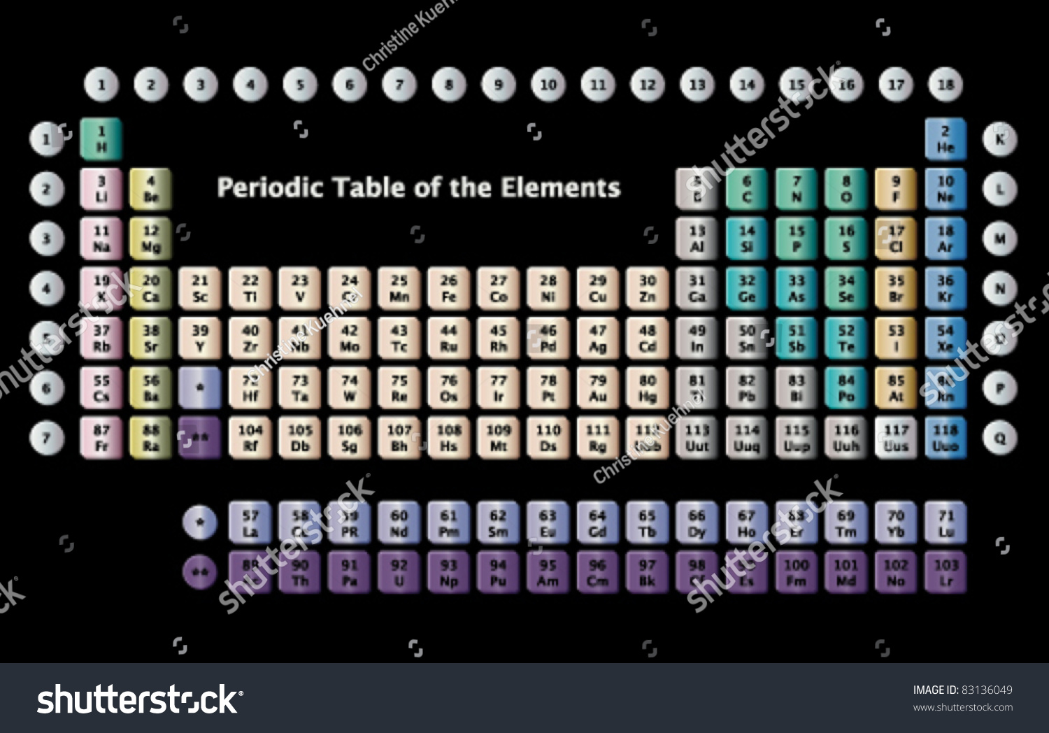 Vektor Stok Periodic Table Elements (Tanpa Royalti) 83136049 | Shutterstock