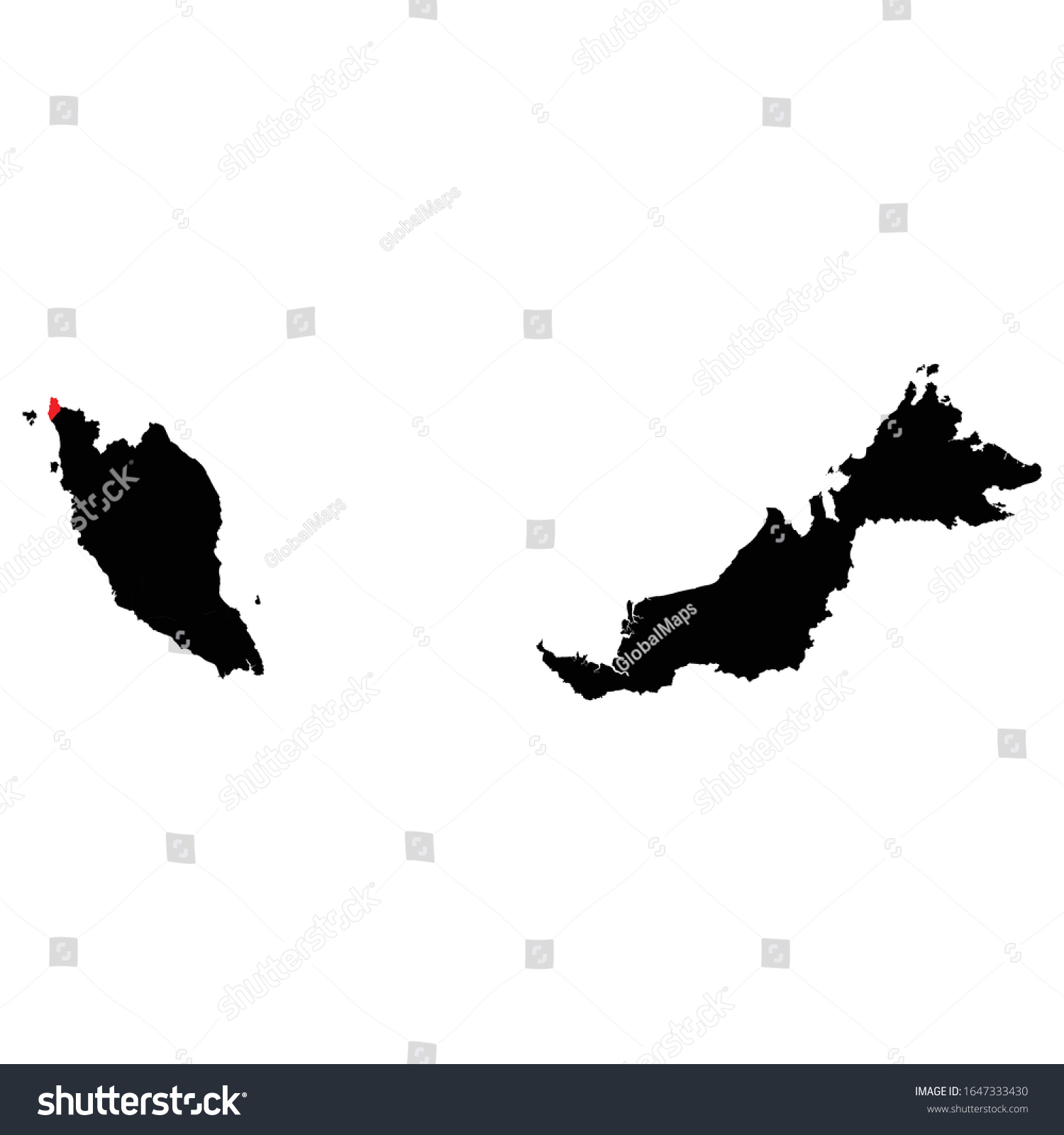 Perlis State Highlighted On Malaysia Map Stock Vector (Royalty Free ...