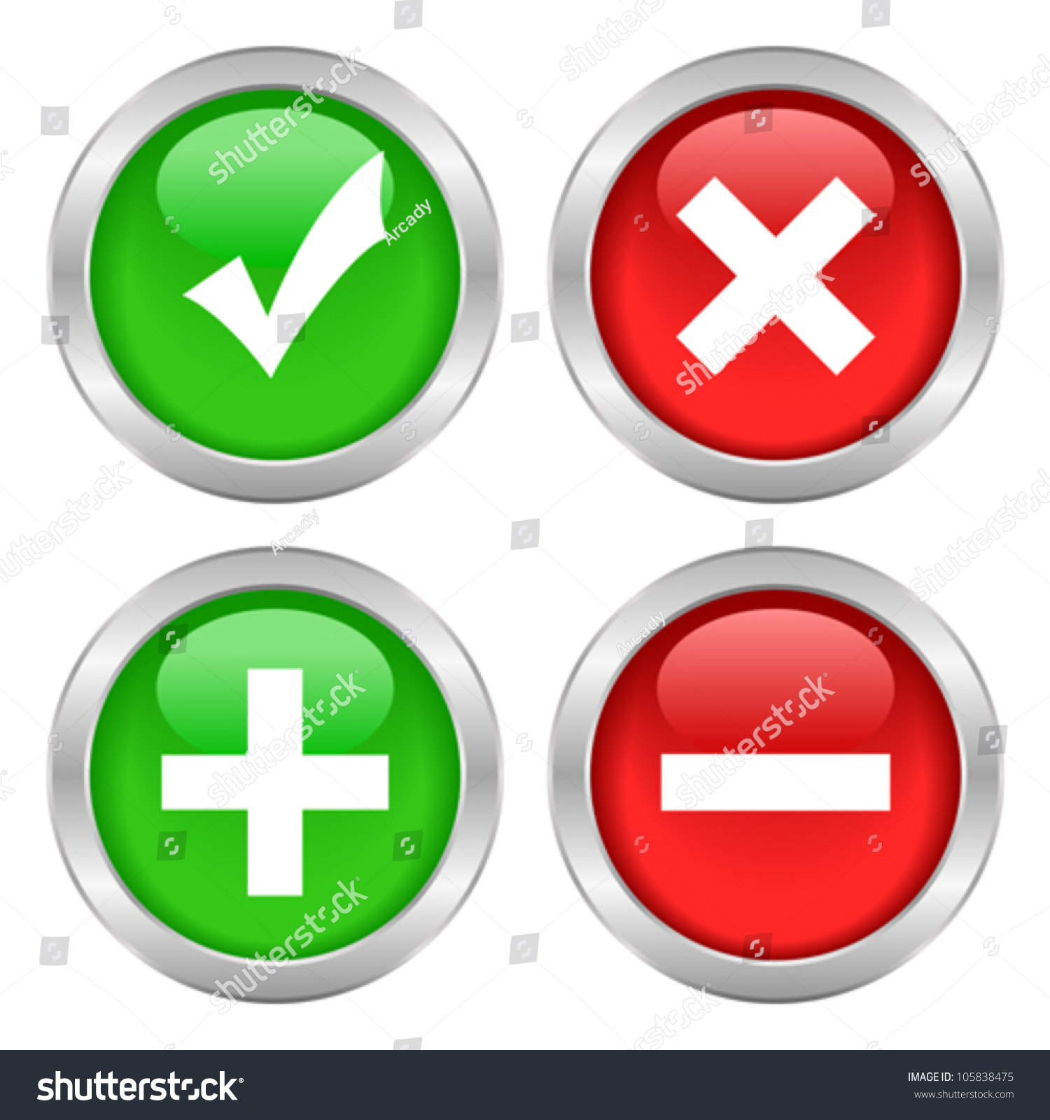 Permission Buttons Set Vector Illustration: vector de stock (libre de ...