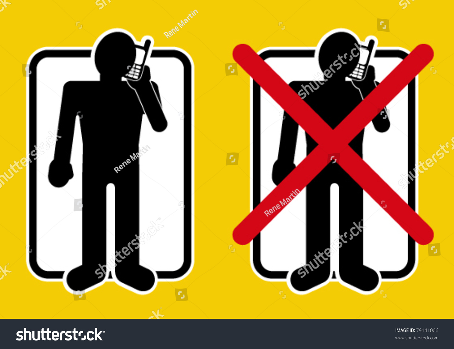 Permitted Not Permitted Talking By Mobile Stock Vector (Royalty Free ...
