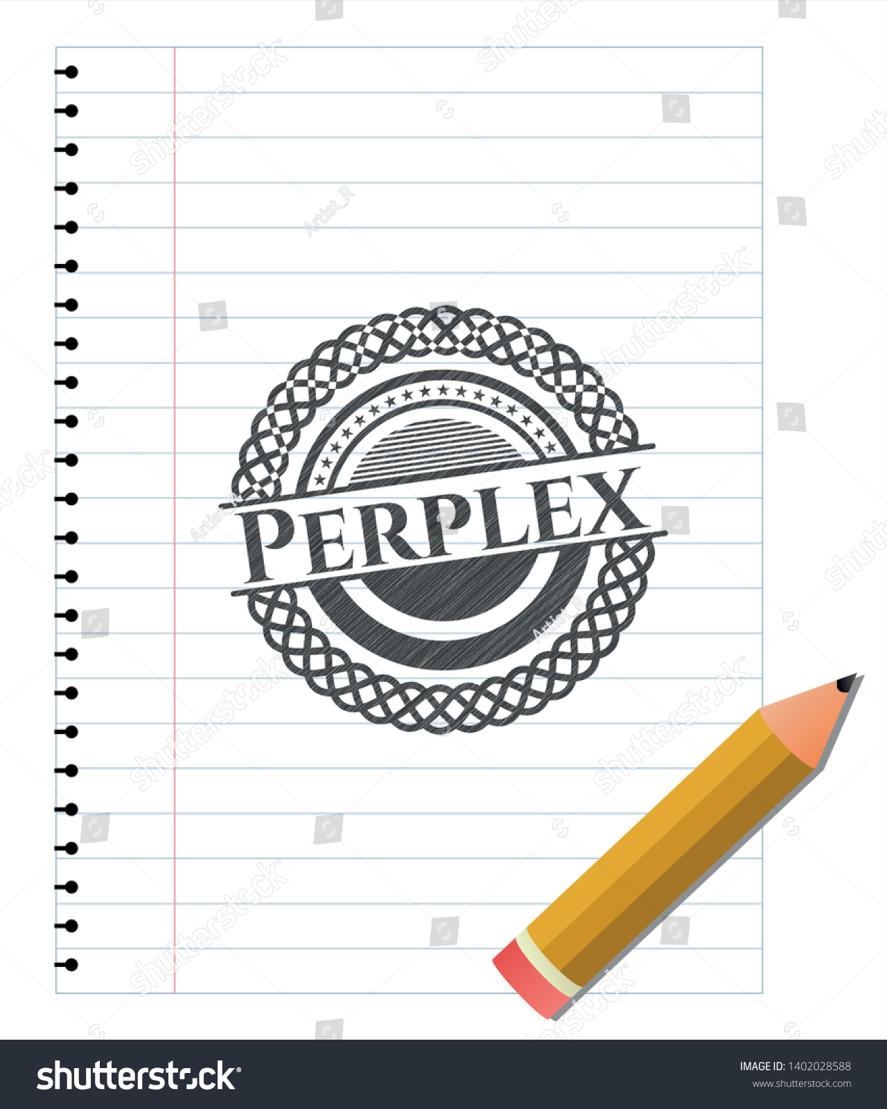 Perplex Pencil Effect Vector Illustration Detailed Stock Vector ...