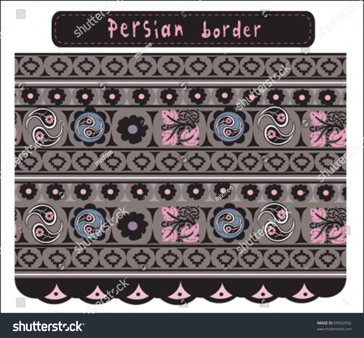 Persian Art Borders Stock Vector Illustration 69002056 : Shutterstock