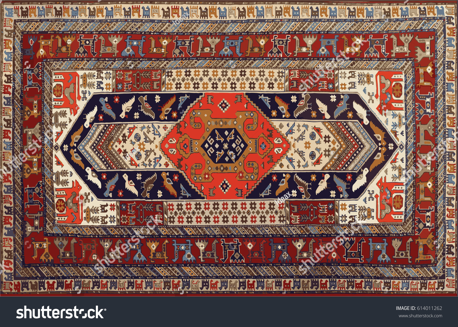 Persian Carpet Tribal Vector Background Stock Vector (Royalty Free ...