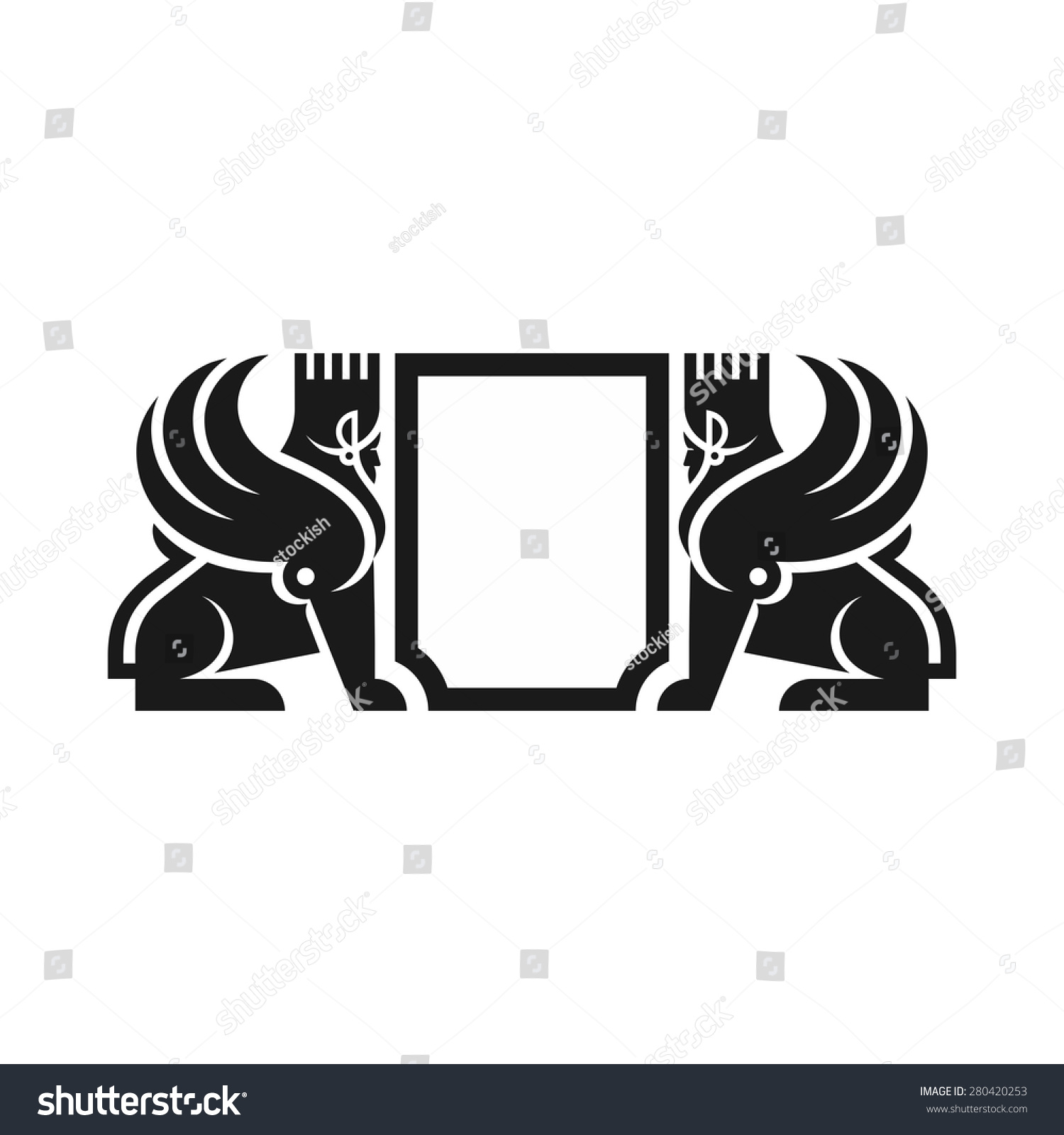 Persian Lion Frame Logo Template Vector Stock Vector (Royalty Free ...