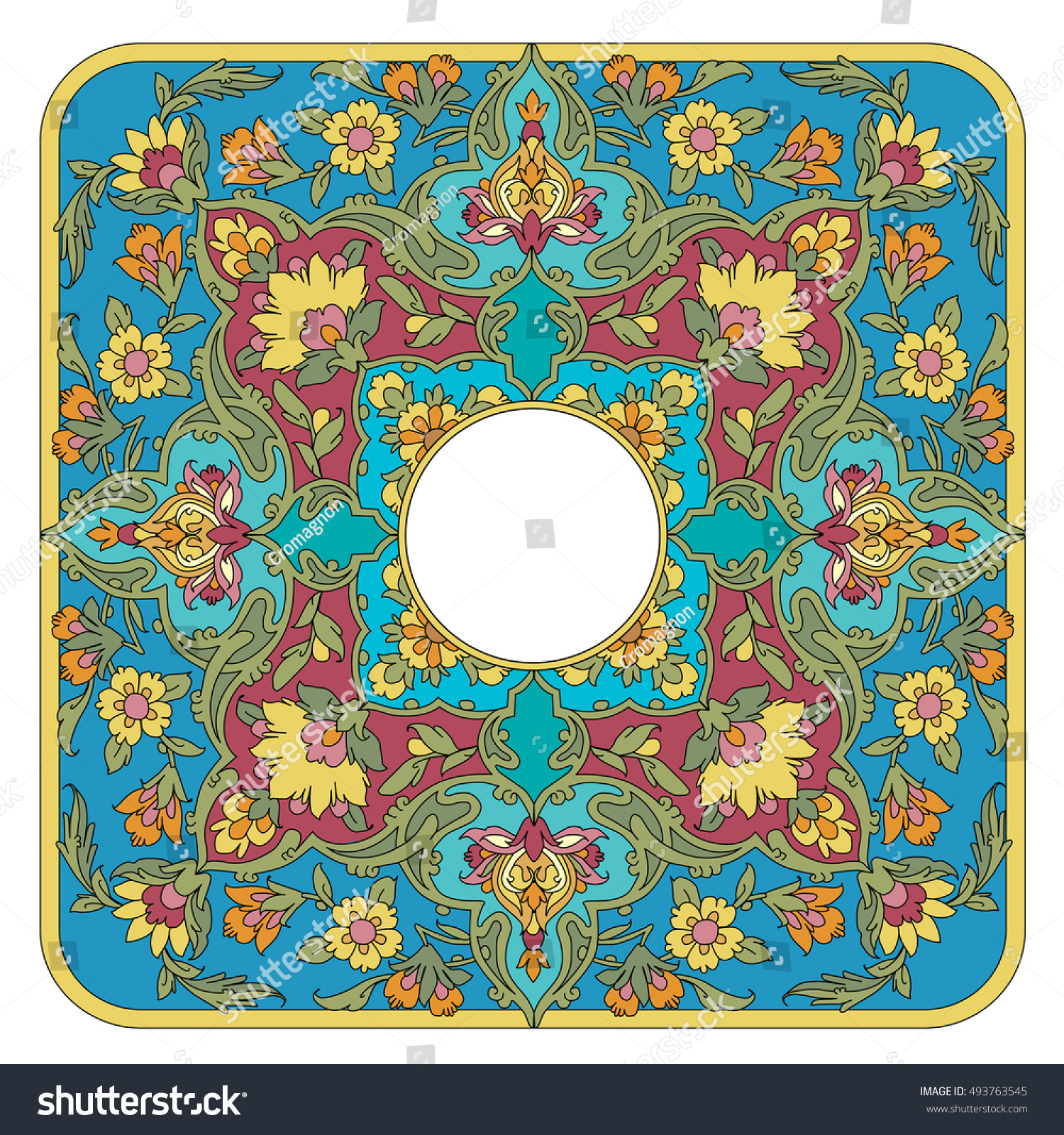 Persian Tile Stock Vector (Royalty Free) 493763545