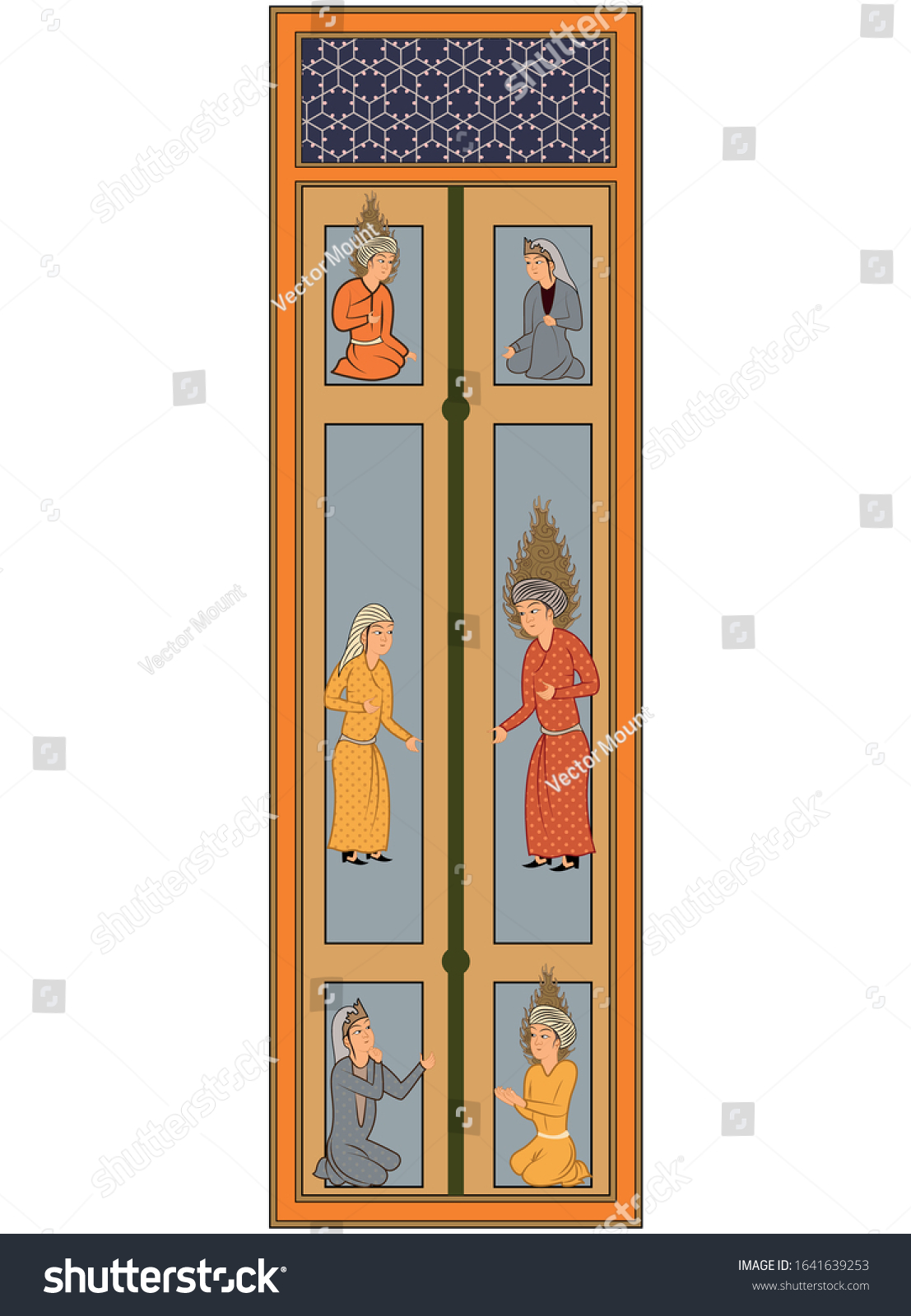 Persian Window Frame Vector Art 스톡 벡터(로열티 프리) 1641639253 | Shutterstock