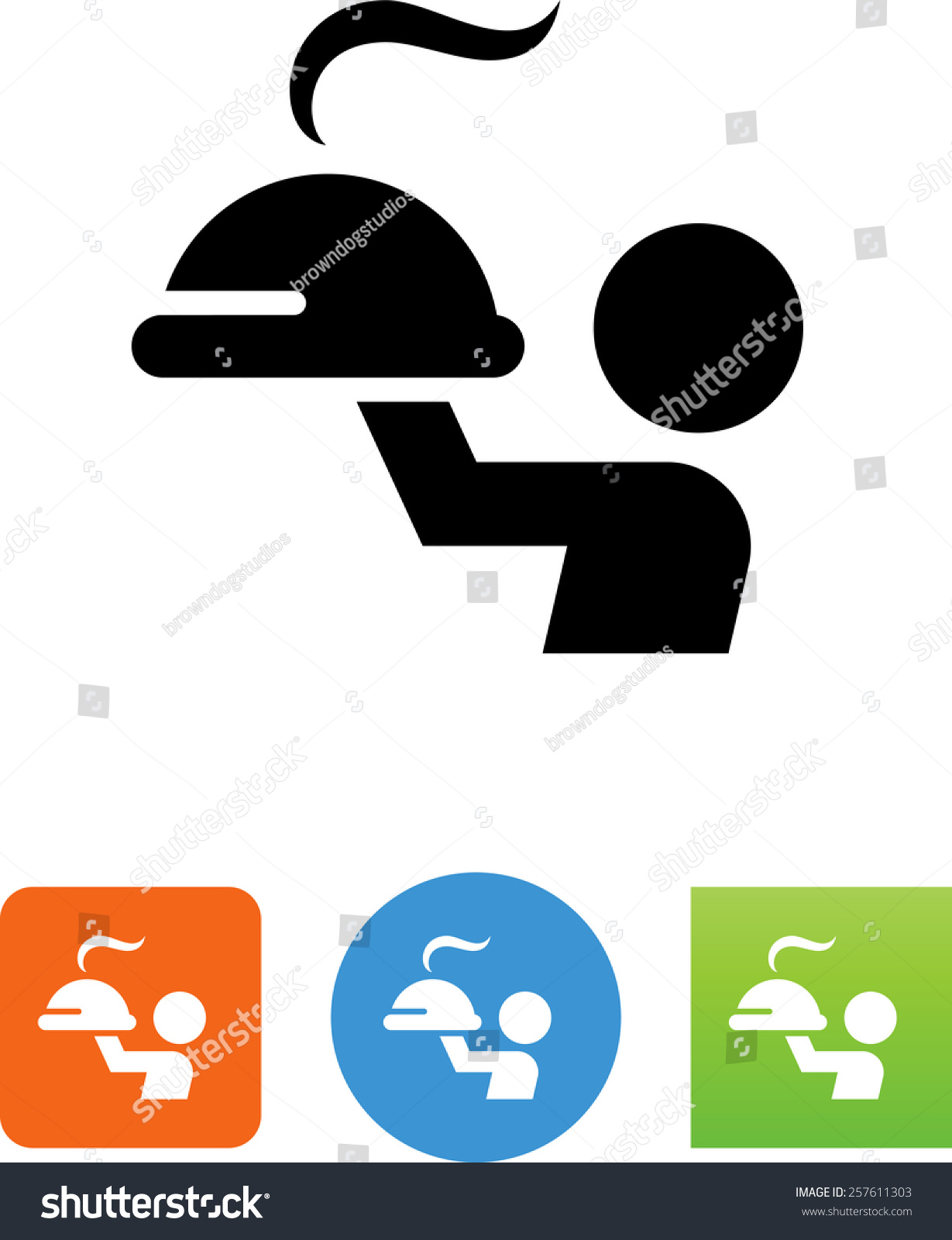 Person Carrying Serving Platter Icon Stock Vector (Royalty Free ...