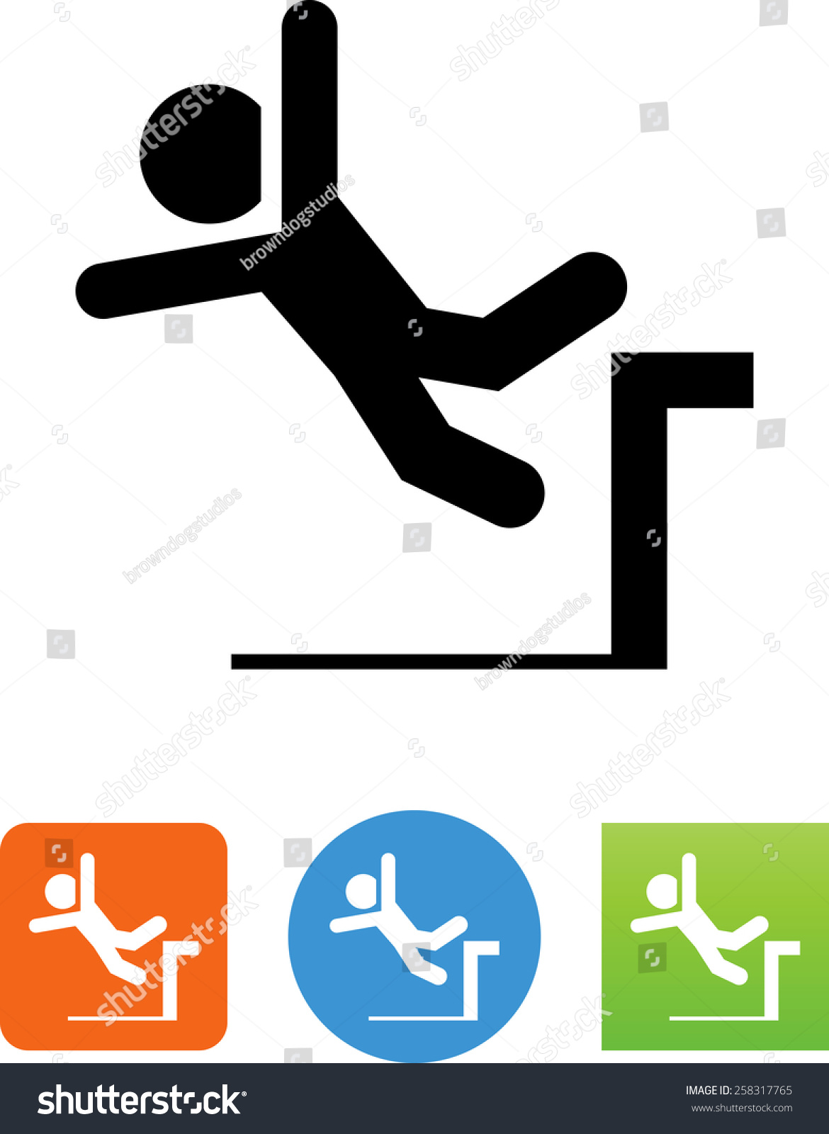 Person Falling Off Loading Dock Icon Stock Vector (Royalty Free) 258317765