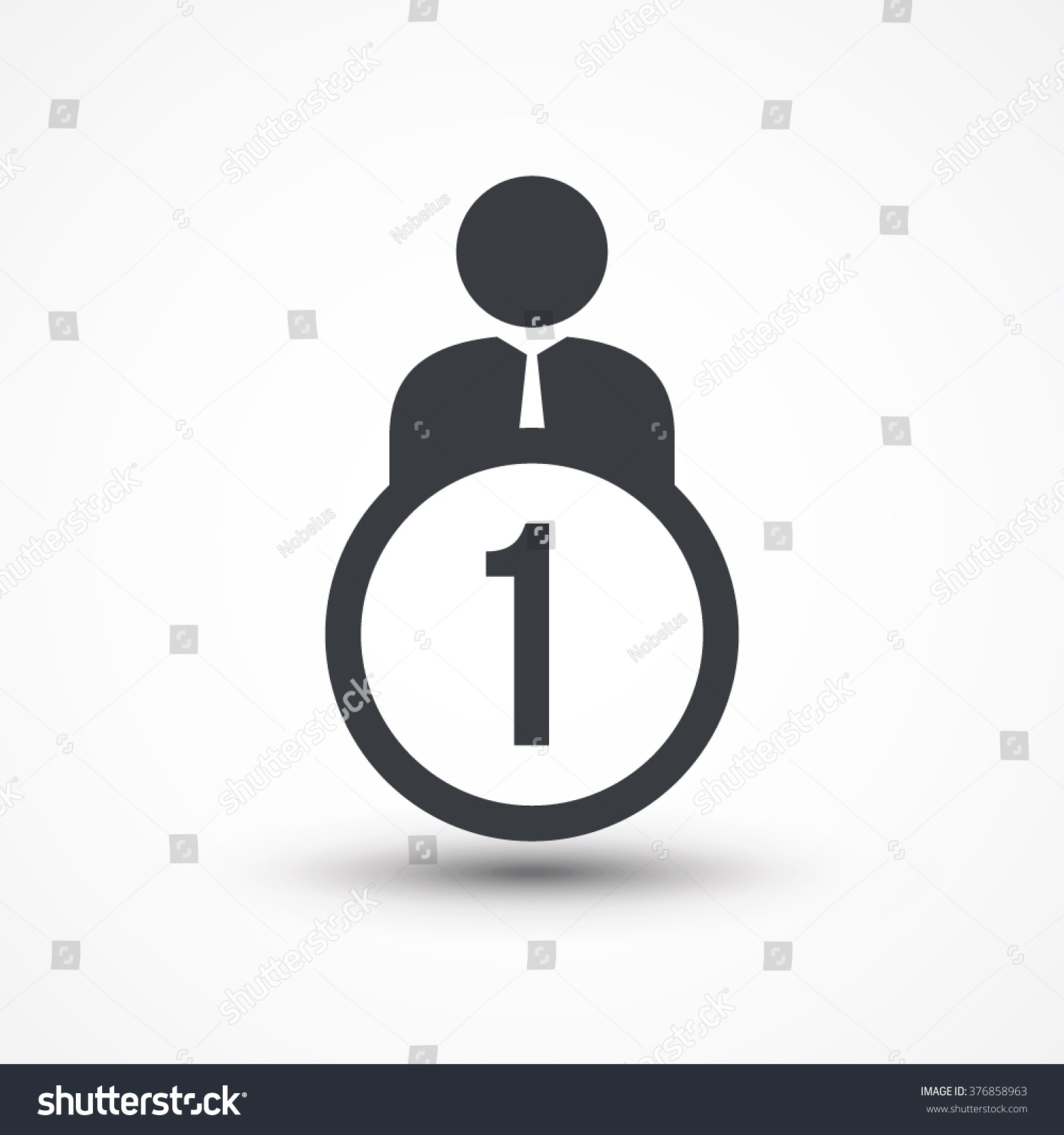Person Flat Icon Number 1 Stock Vector (Royalty Free) 376858963