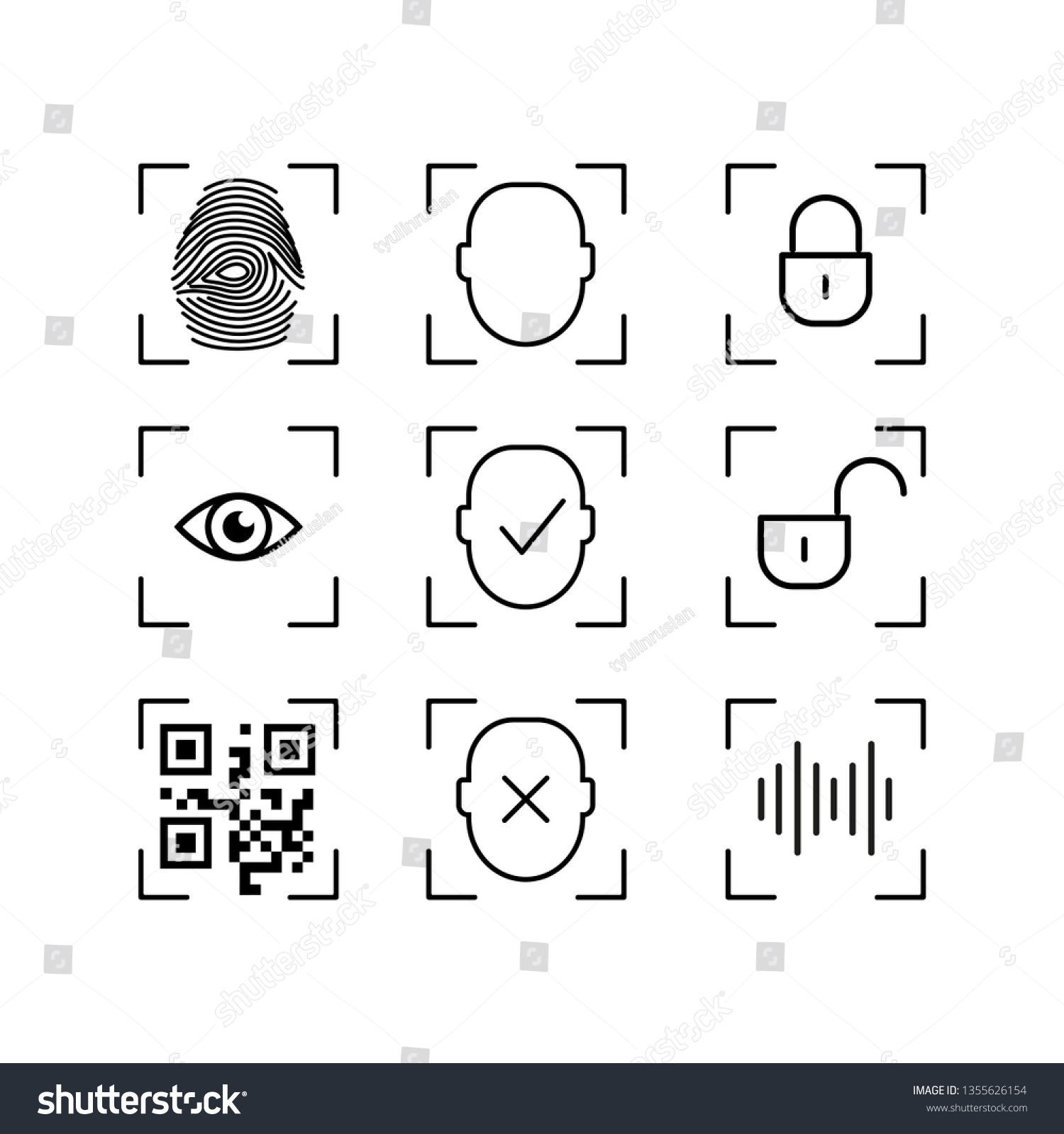 Person Identification Vector Icon Set Stock Vector (Royalty Free ...