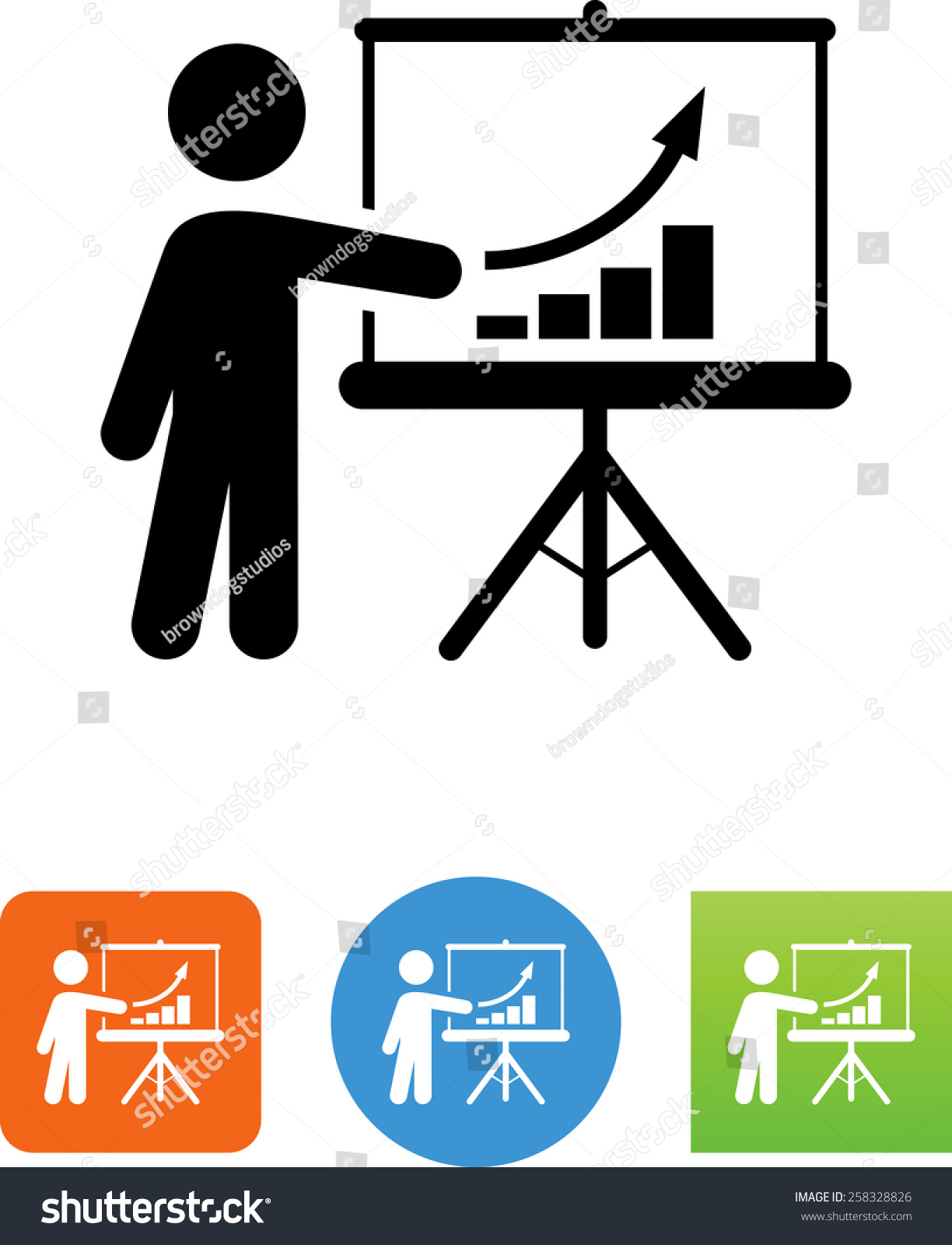 Person Making Presentation Icon Stock Vector 258328826 - Shutterstock